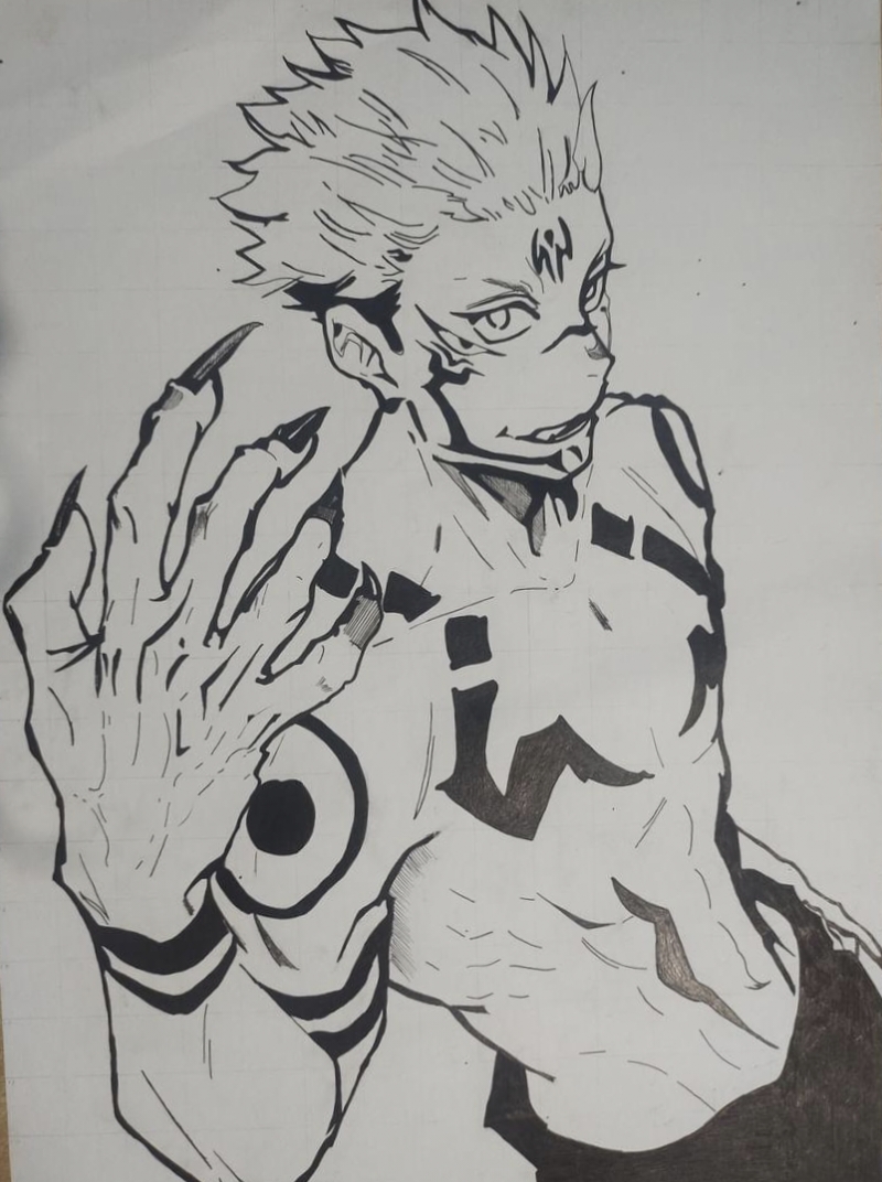 drawing for sukuna, the king of curses (rate it out of 10) | HoYoLAB