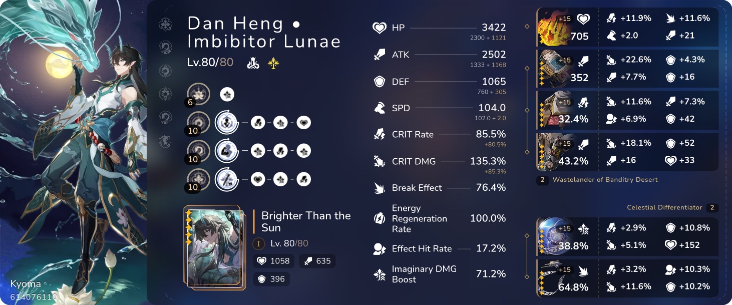 (F2P) -Dps- Dan Heng • Imbibitor Lunae Build! Honkai: Star Rail | HoYoLAB