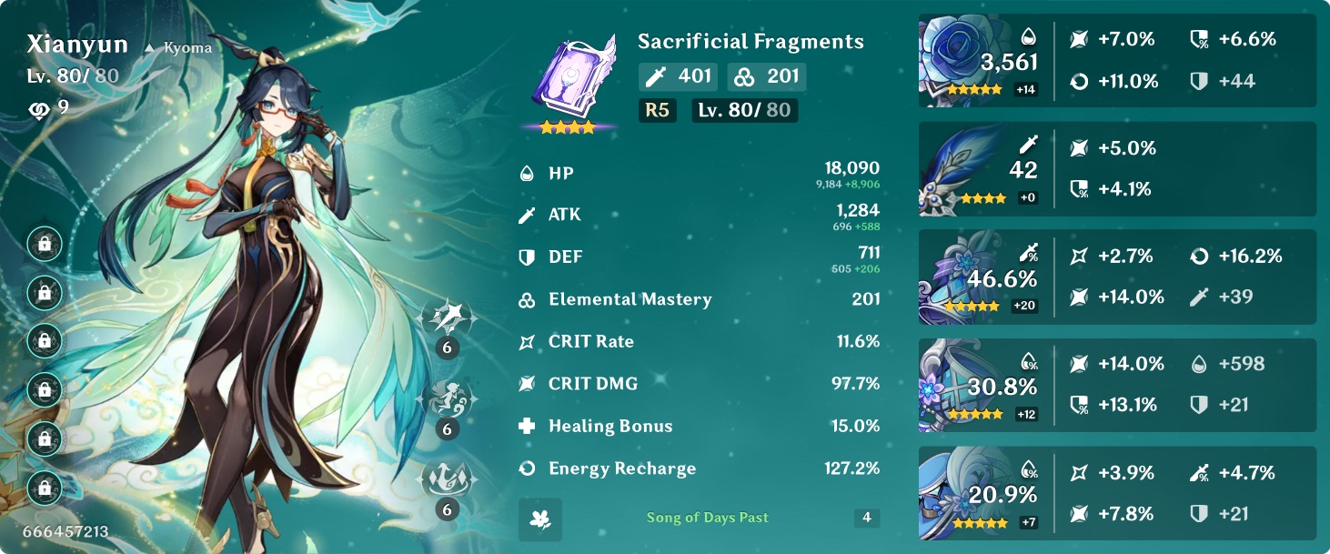 (F2P) support/healer build Xianyun Genshin Impact | HoYoLAB