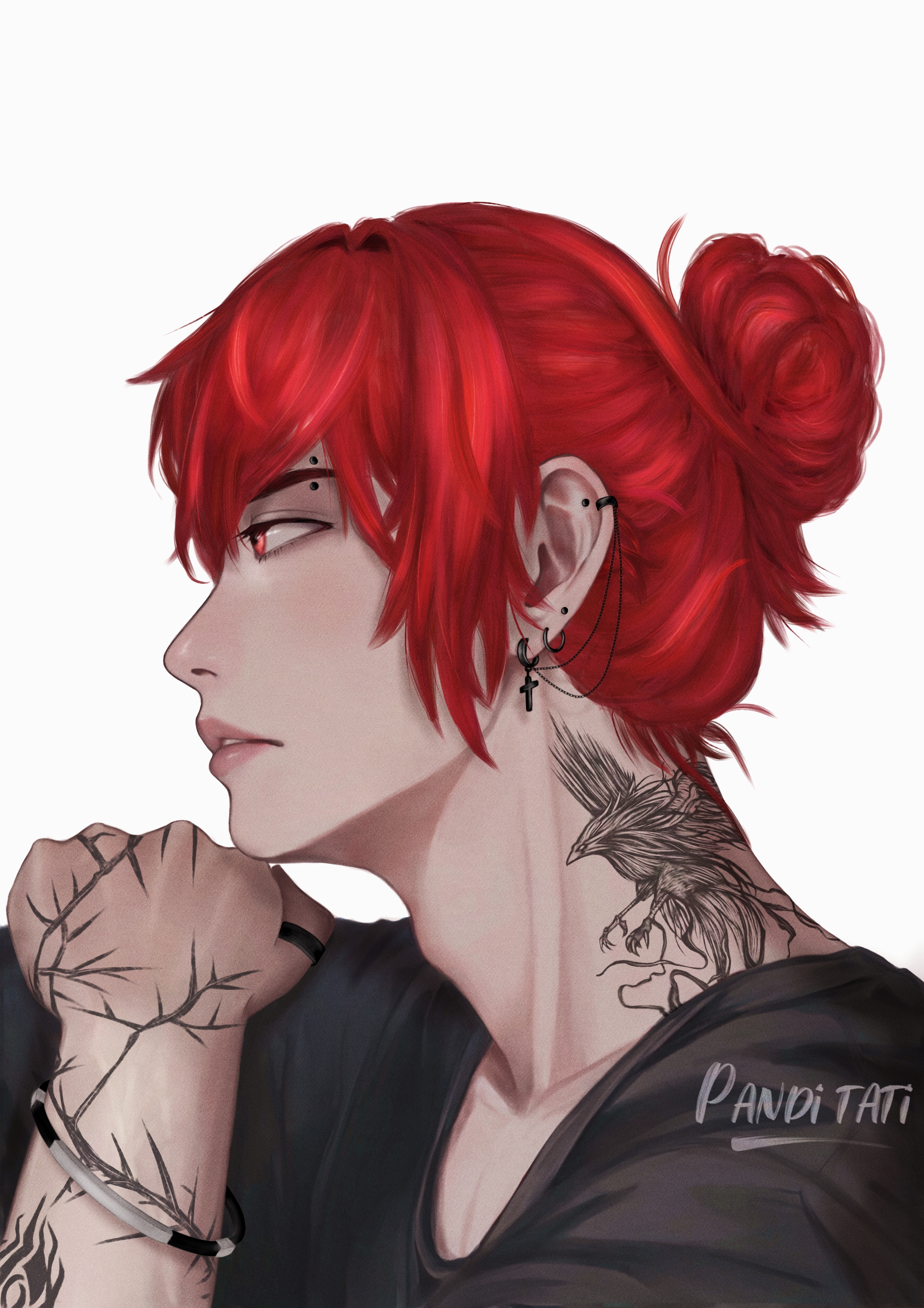 Diluc, modern edgy AU, 2 hairstyles Genshin Impact | HoYoLAB