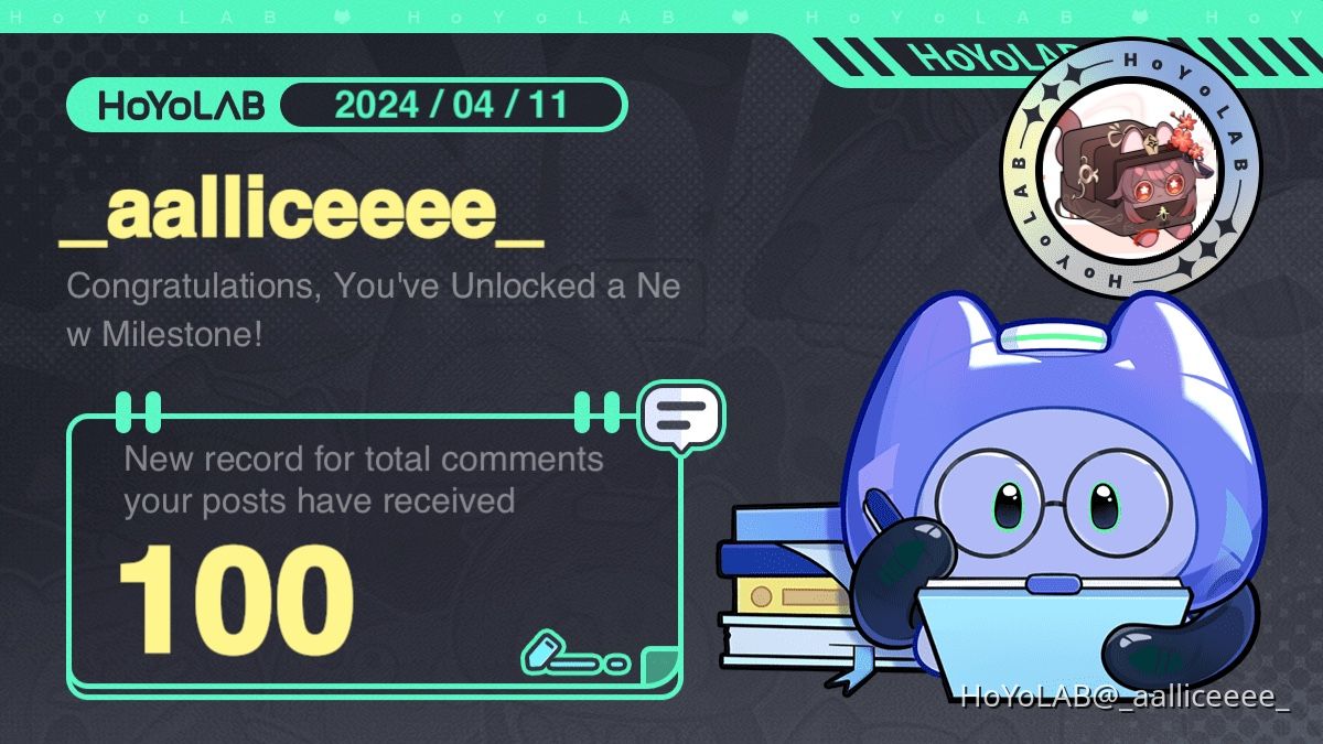 100 comments? | HoYoLAB