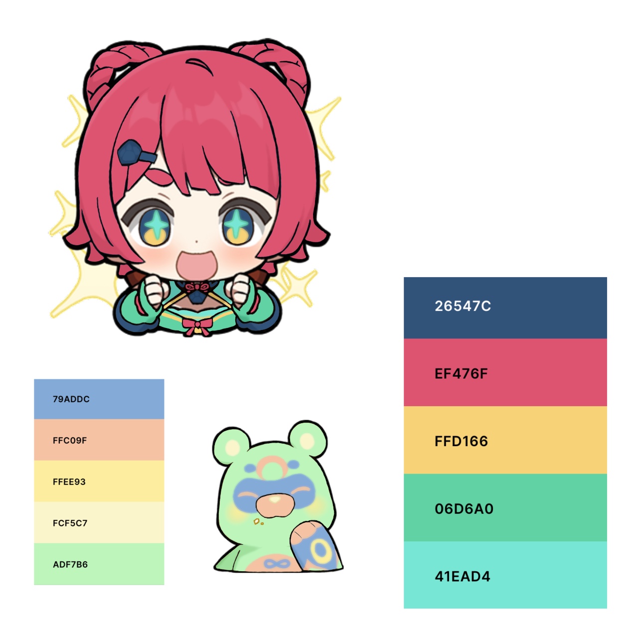 Xiangling and Guoba with a random colour palette 😍 Genshin Impact | HoYoLAB