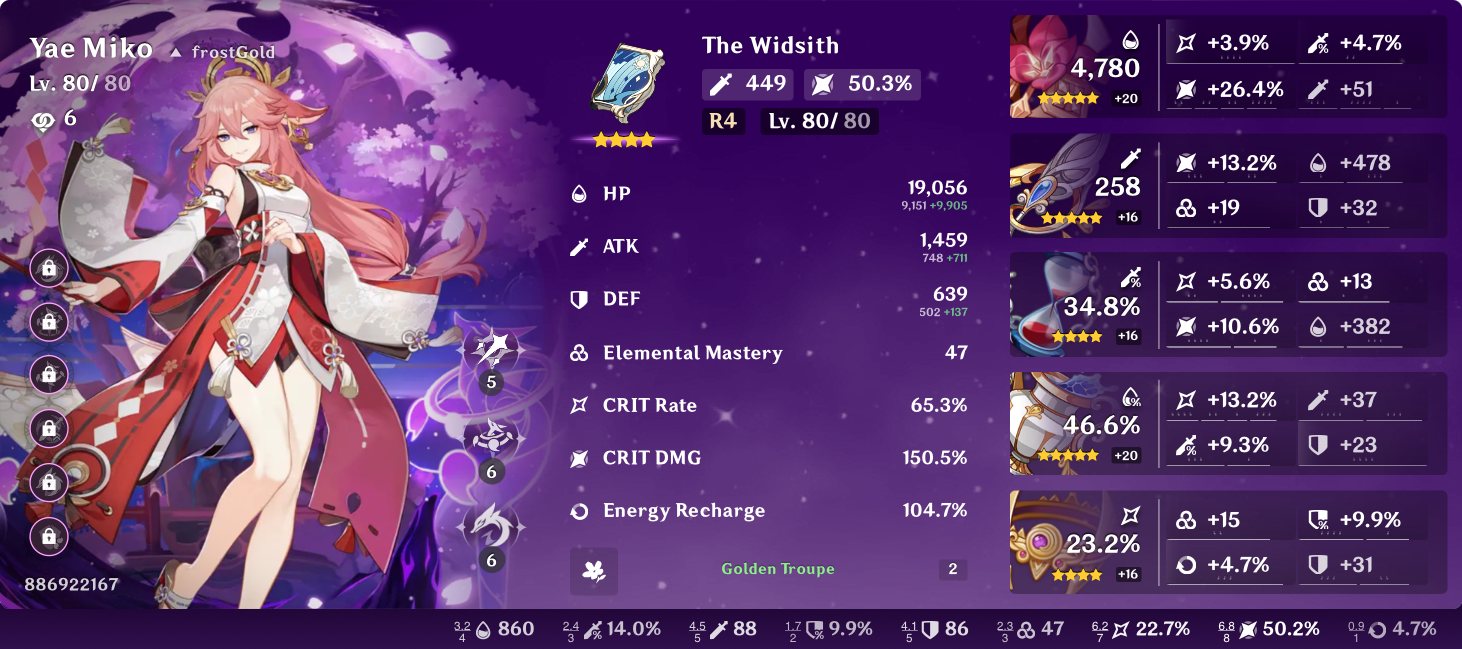 Im bored, so heres my yae "build" that no one asked Genshin Impact ...