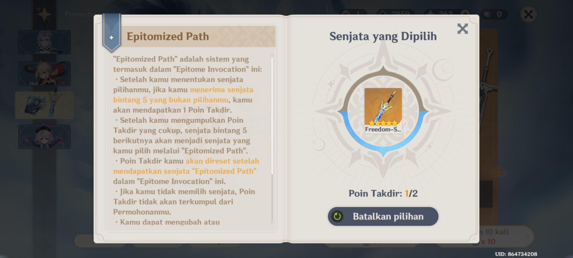 AKU HANYA F2P YANG PENGEN SIGNATURE NOPAL PAKE TEORI KEBALIKAN Genshin ...