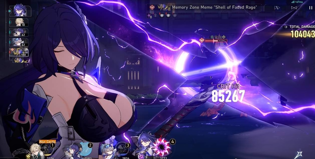 Day 4 of Badge: First time I see my friend's account Acheron do this BIG damage 😱🤯 Honkai: Star ...