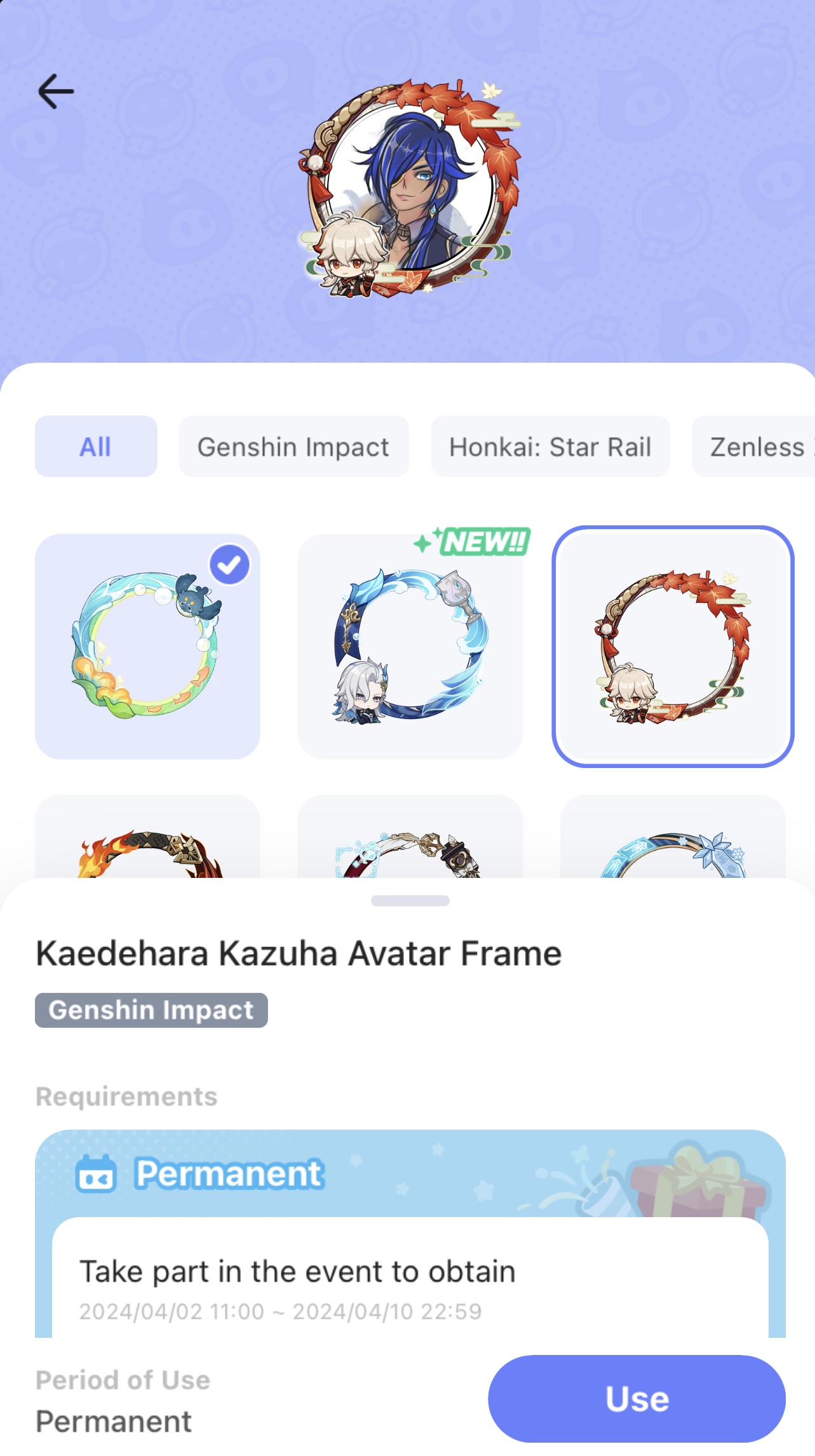 Characters Frames | Frame Collection 98-103 Genshin Impact | HoYoLAB