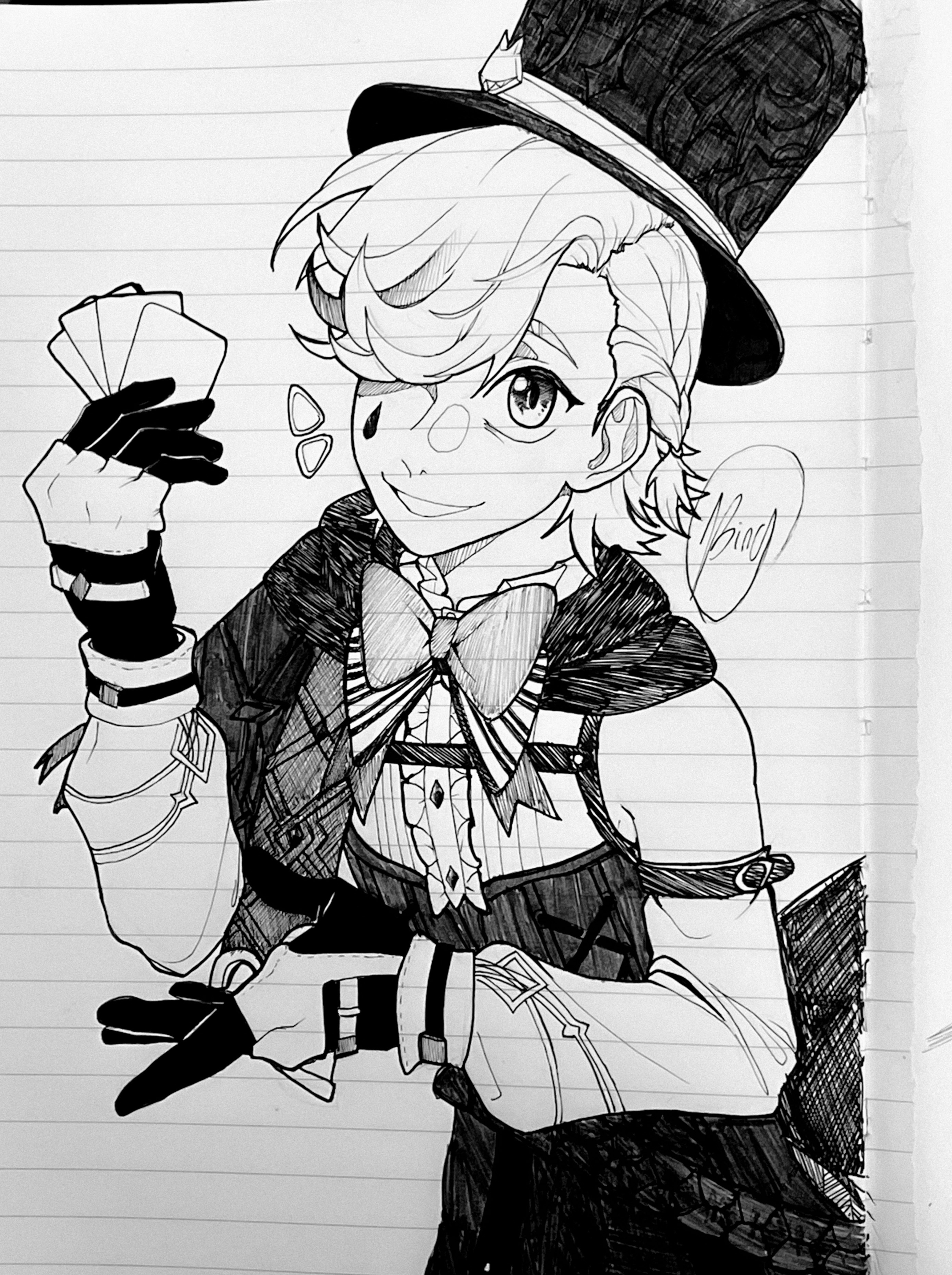 Lyney doodle Genshin Impact | HoYoLAB