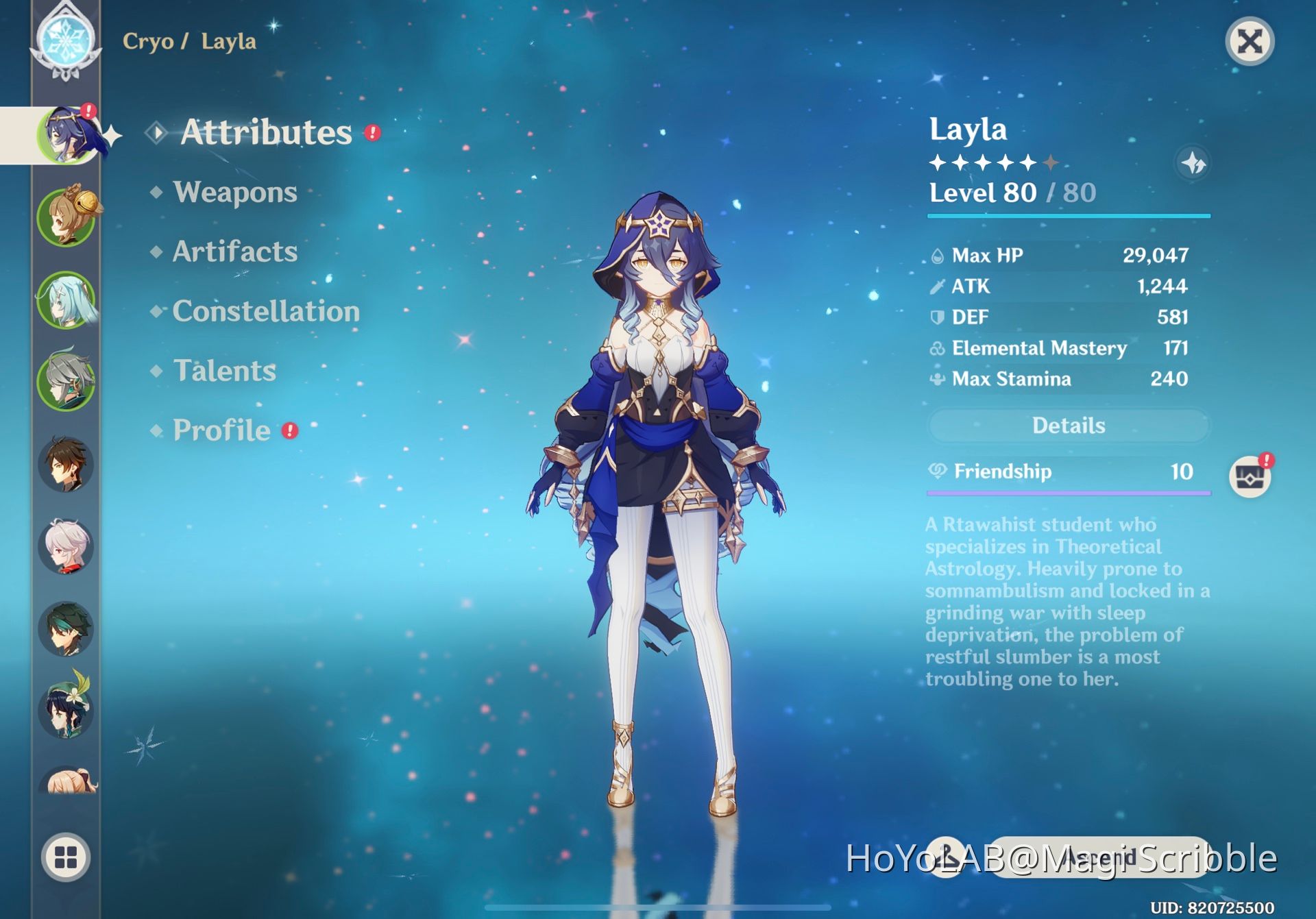 Layla’s namecard Genshin Impact | HoYoLAB