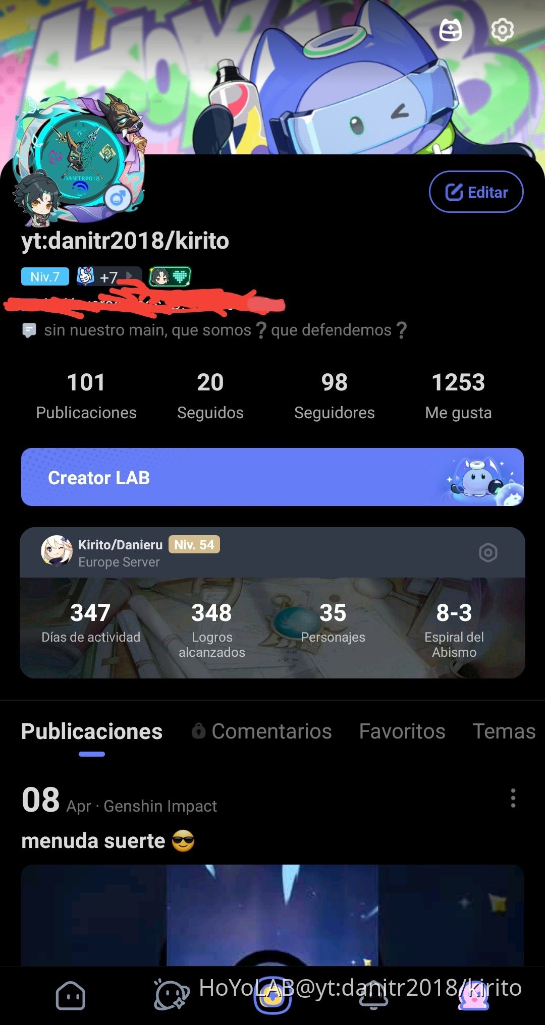 Tengo el logo del canal en la foto de perfil de mi hoyolab 😮 Genshin Impact | HoYoLAB