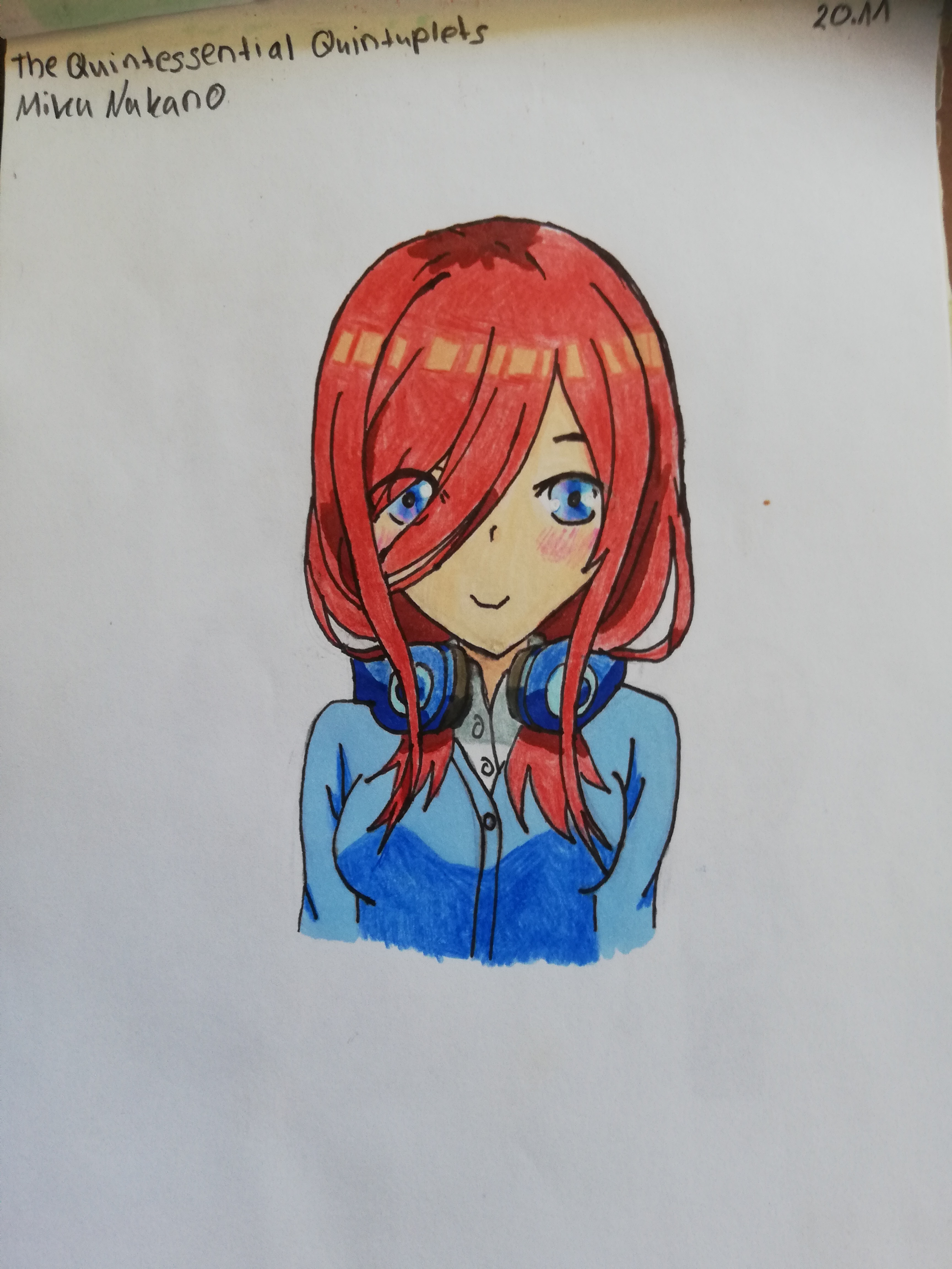 Anime drawing (7/?): Miku Nakano from The Quintessential Quintuplets ...