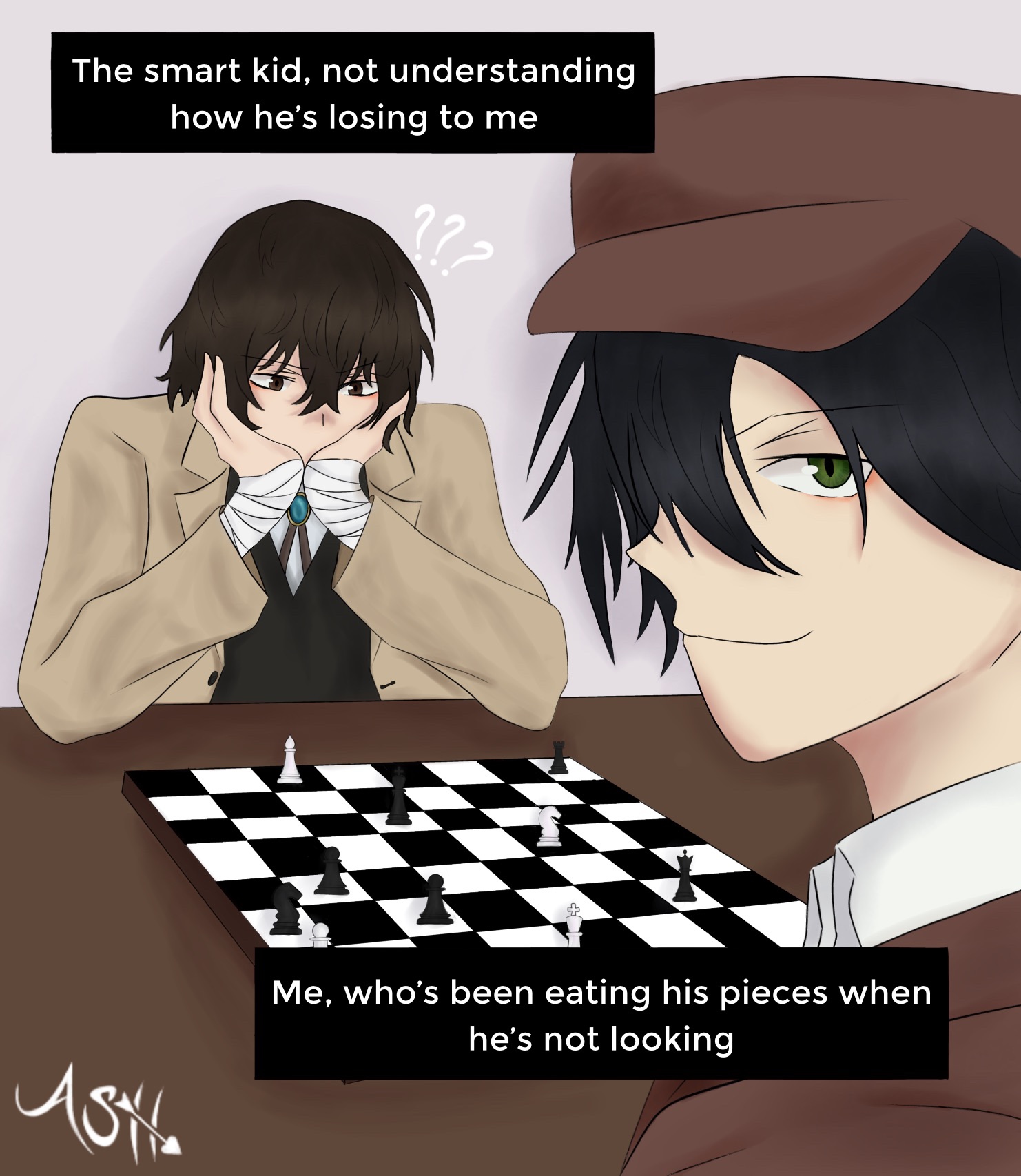 chess meme - bungou stray dogs // ranpo edogawa & dazai osamu | HoYoLAB