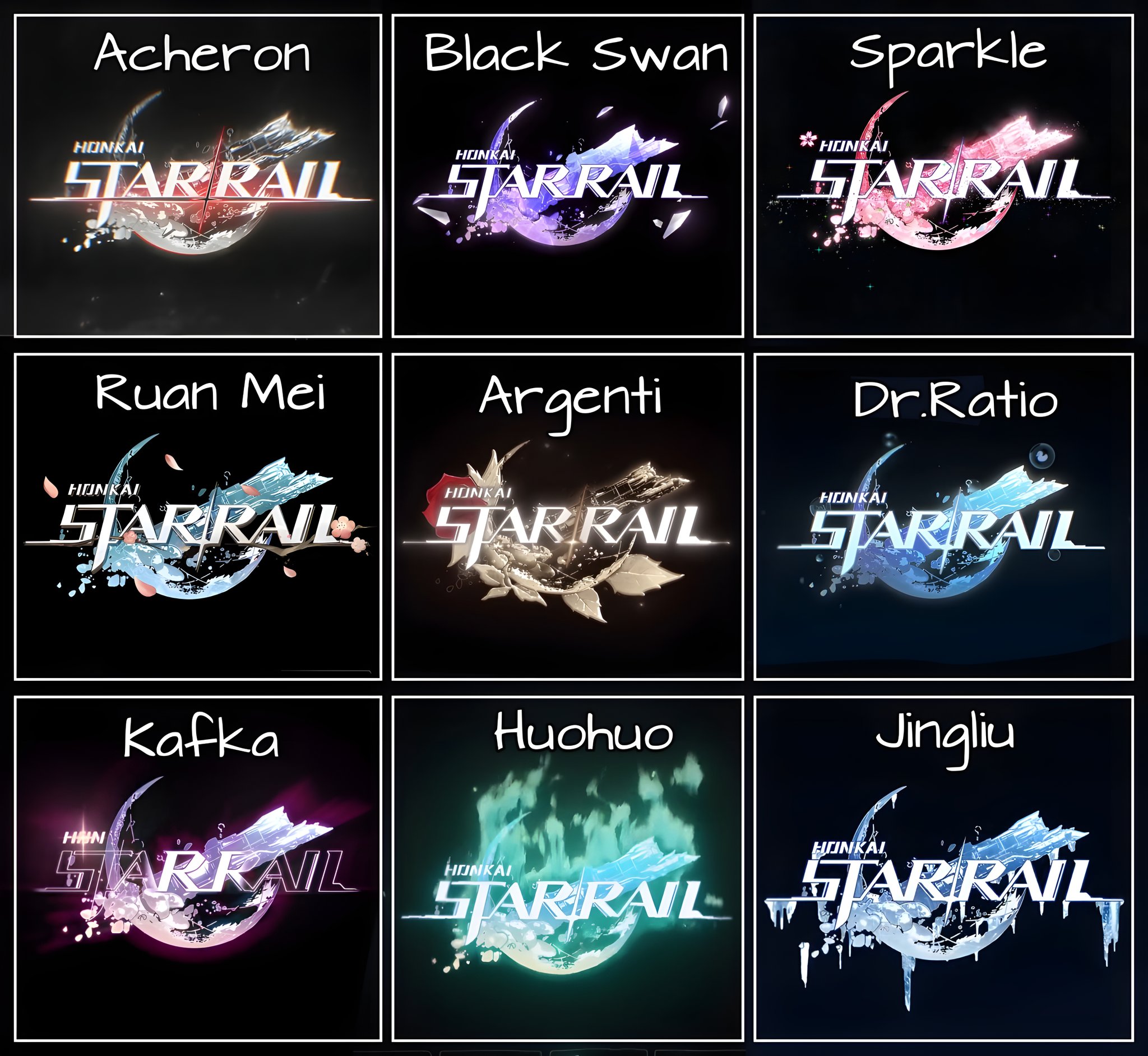 Different character themed Star Rail logo. Honkai: Star Rail | HoYoLAB