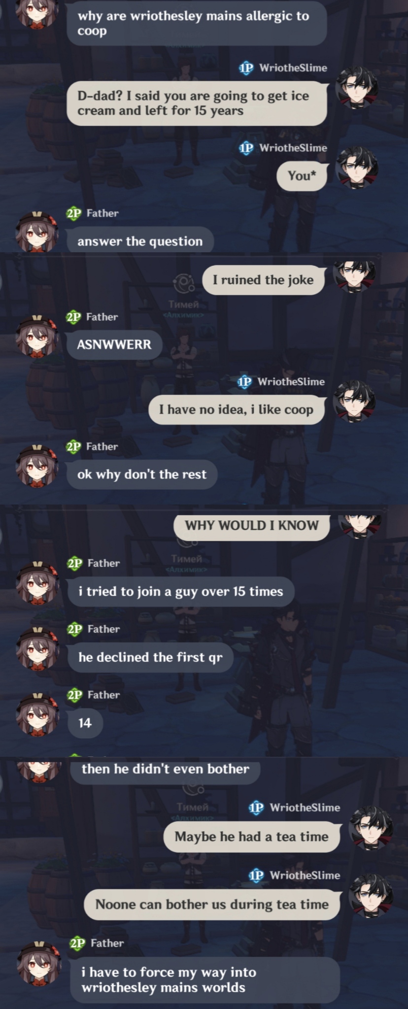 Longest conversation with father in my life (coop) Genshin Impact | HoYoLAB