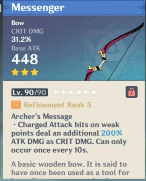 Question about the Messenger Bow. Genshin Impact | HoYoLAB