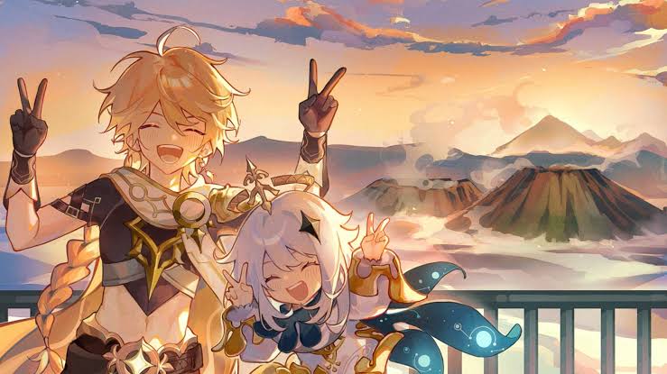 Aether y Paimon 💖 Genshin Impact | HoYoLAB