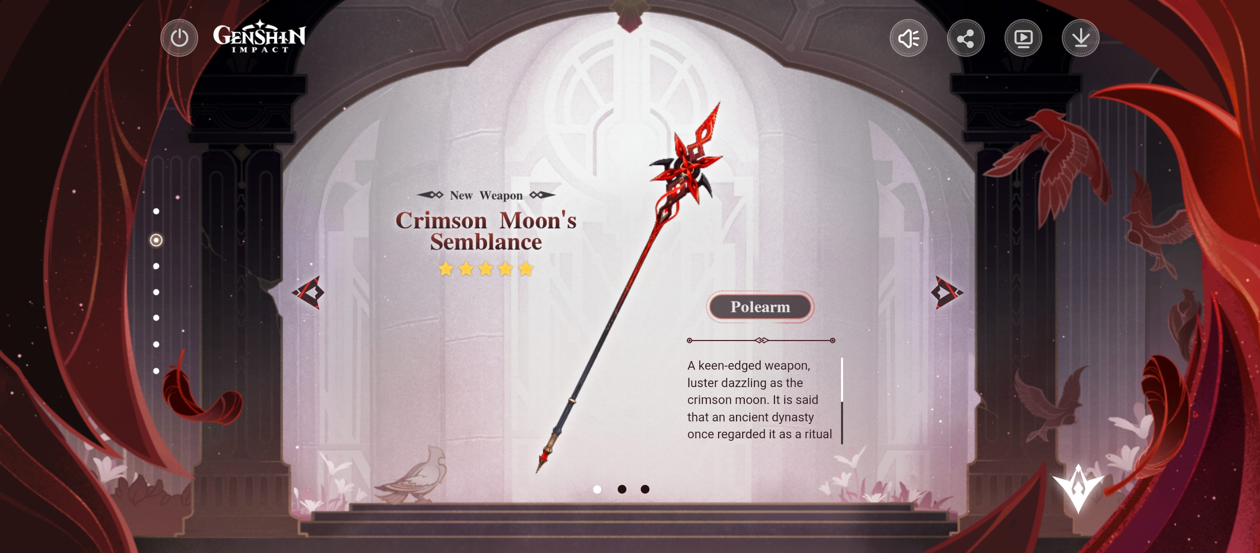 Crimson Moon's Semblance New 5 Star Weapon Coming Soon 🔥🥳 Genshin ...