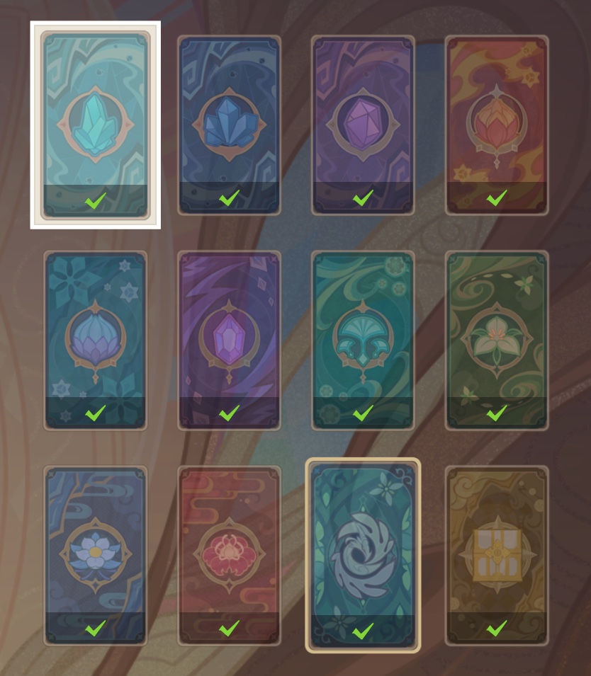 I got all of the TCG card backs! Genshin Impact | HoYoLAB