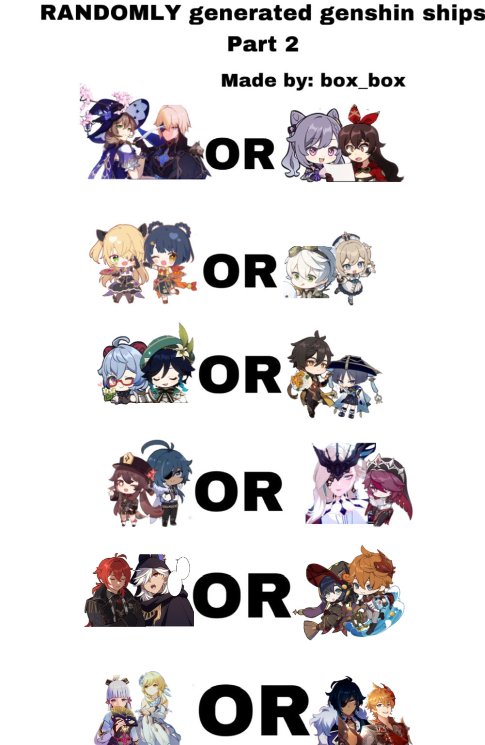 Randomly generated genshin ships part 2😻 Genshin Impact | HoYoLAB