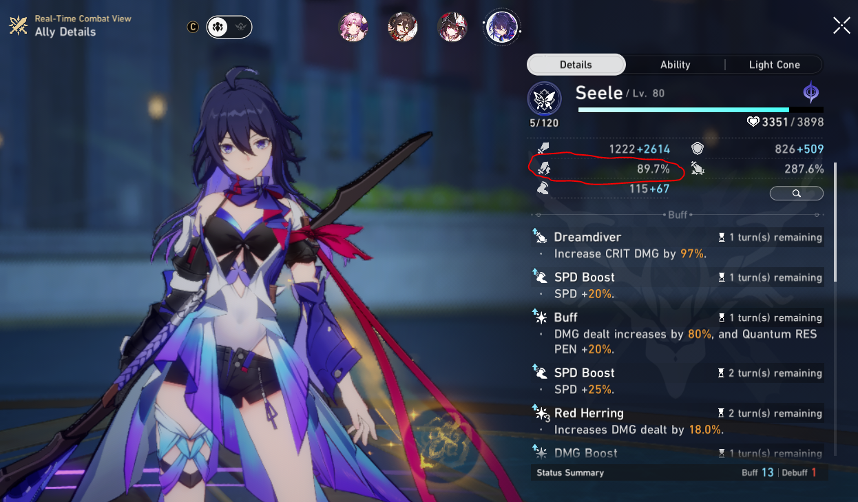 this is what every seele main check when seele didn't crit after the ...