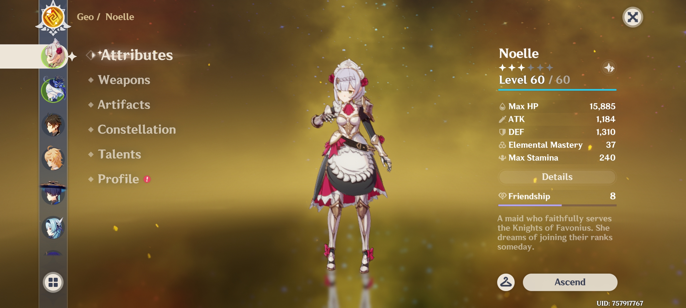 Average Noelle build Genshin Impact | HoYoLAB