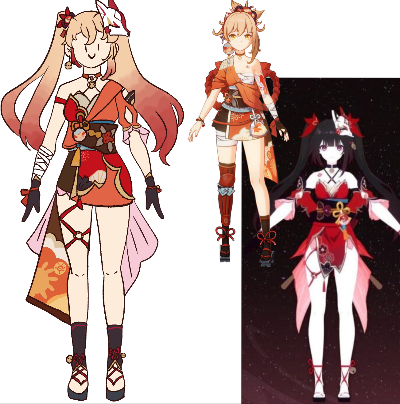 sparkle(hsr) + yoimiya (gi) outfit combination Honkai: Star Rail | HoYoLAB