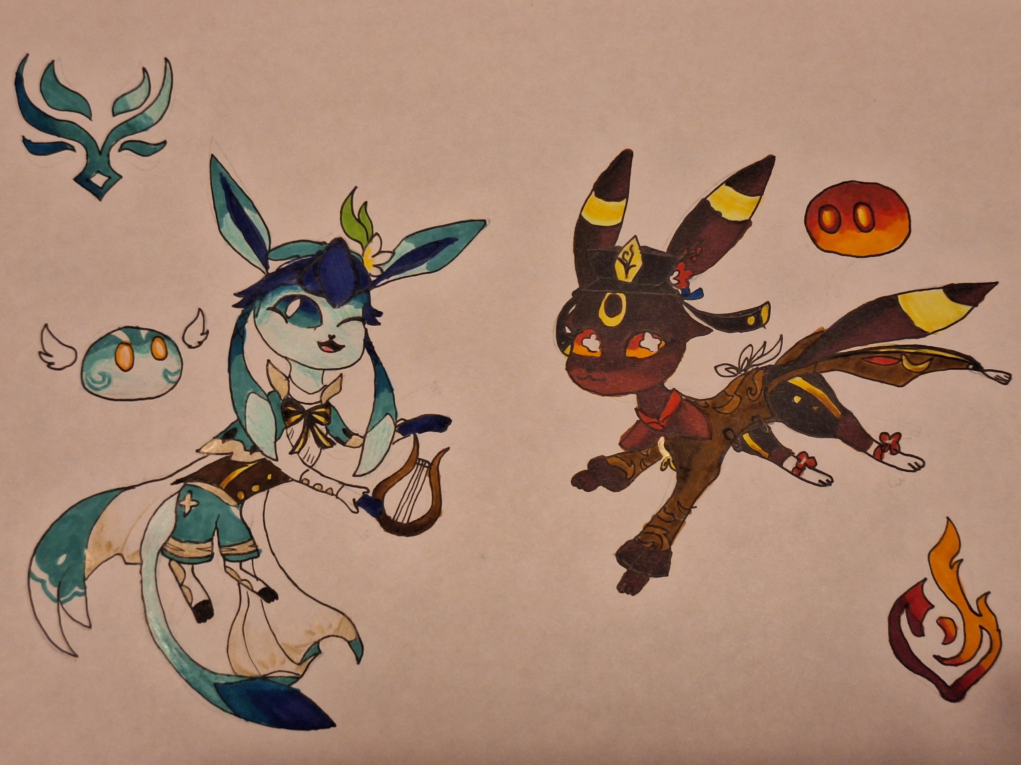 Drawings of my pokemon/genshin crossovers!! :) Genshin Impact | HoYoLAB