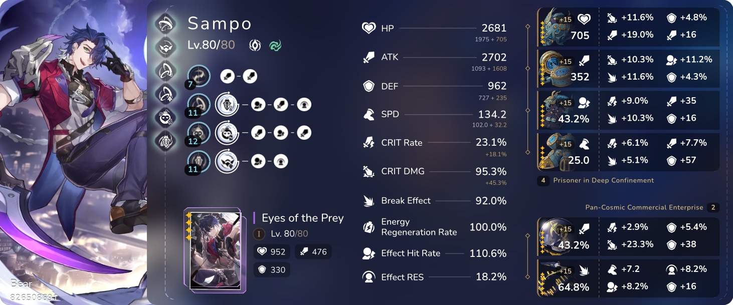 Updated SAMPO build! Honkai: Star Rail | HoYoLAB