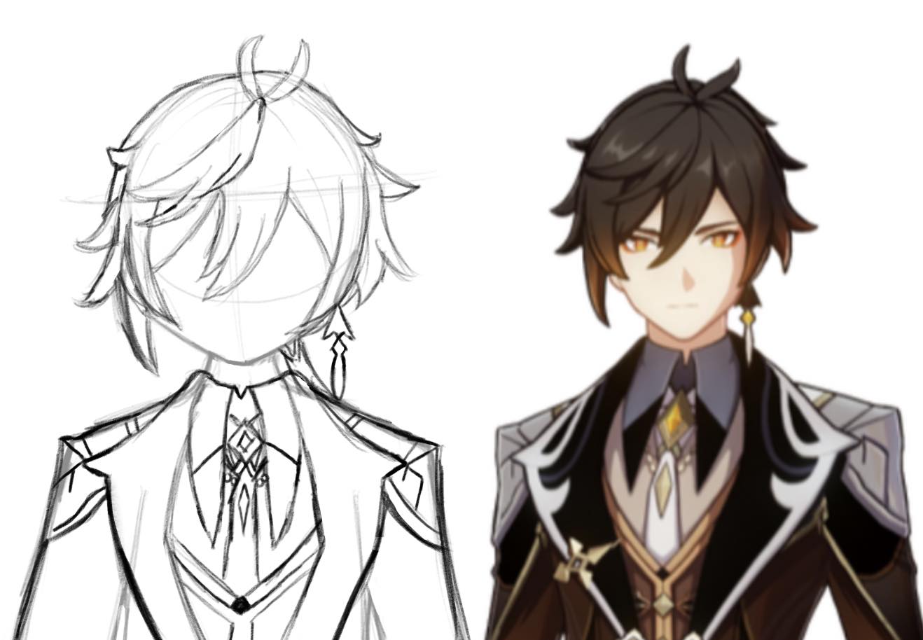 Zhongli WIP I made a while ago. Genshin Impact | HoYoLAB