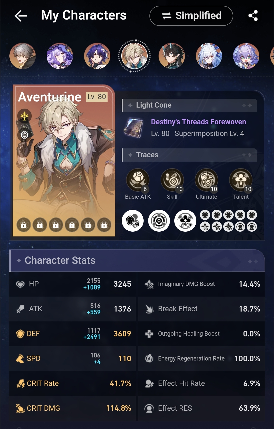 is it better to have a higher speed aventurine or a higher def? Honkai ...