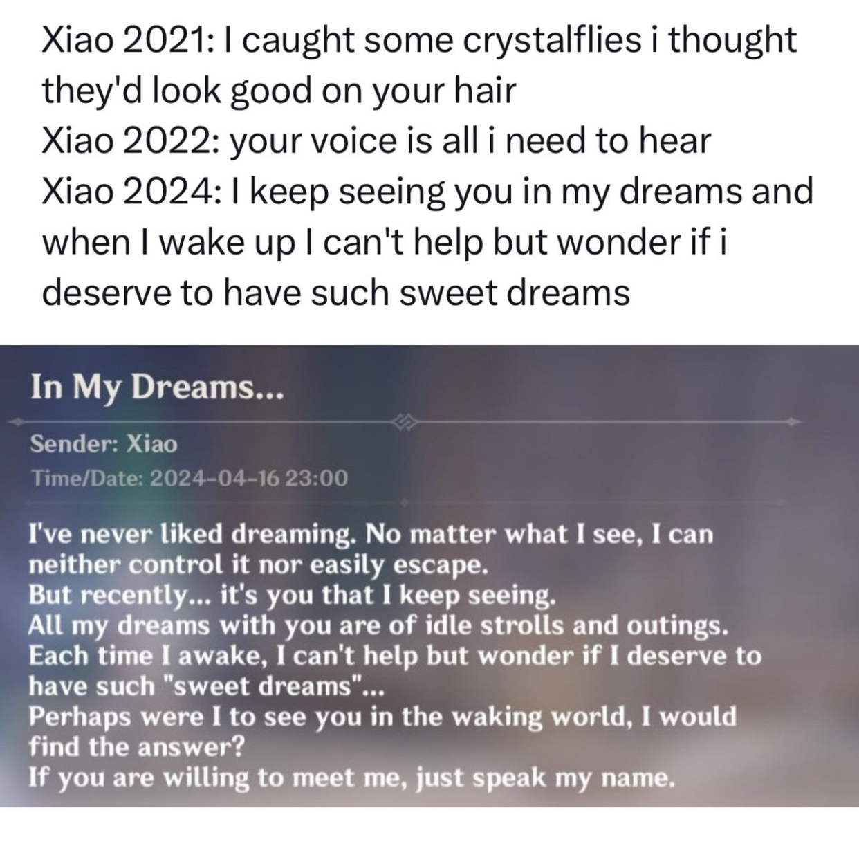 who wrote xiao’s birthday letters istg Genshin Impact | HoYoLAB