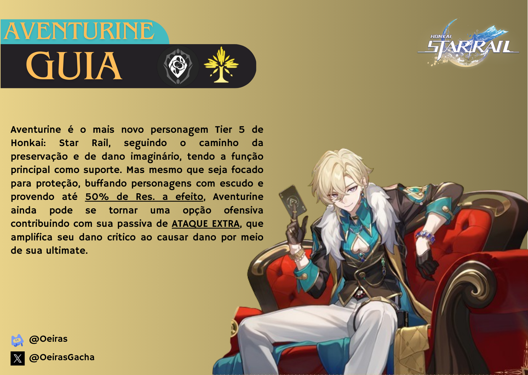 GUIA DE PERSONAGEM: AVENTURINE! Honkai: Star Rail | HoYoLAB