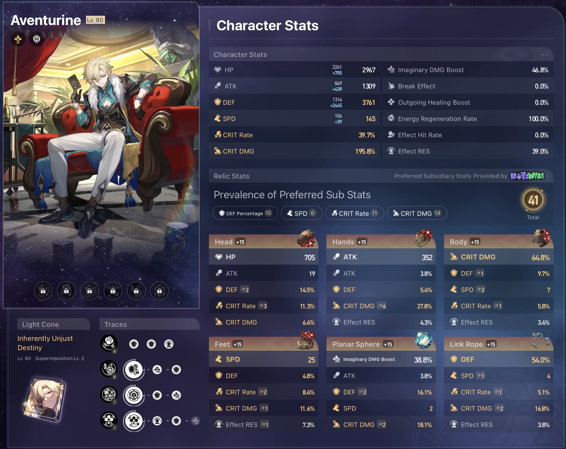 Day one Aventurine build Honkai: Star Rail | HoYoLAB