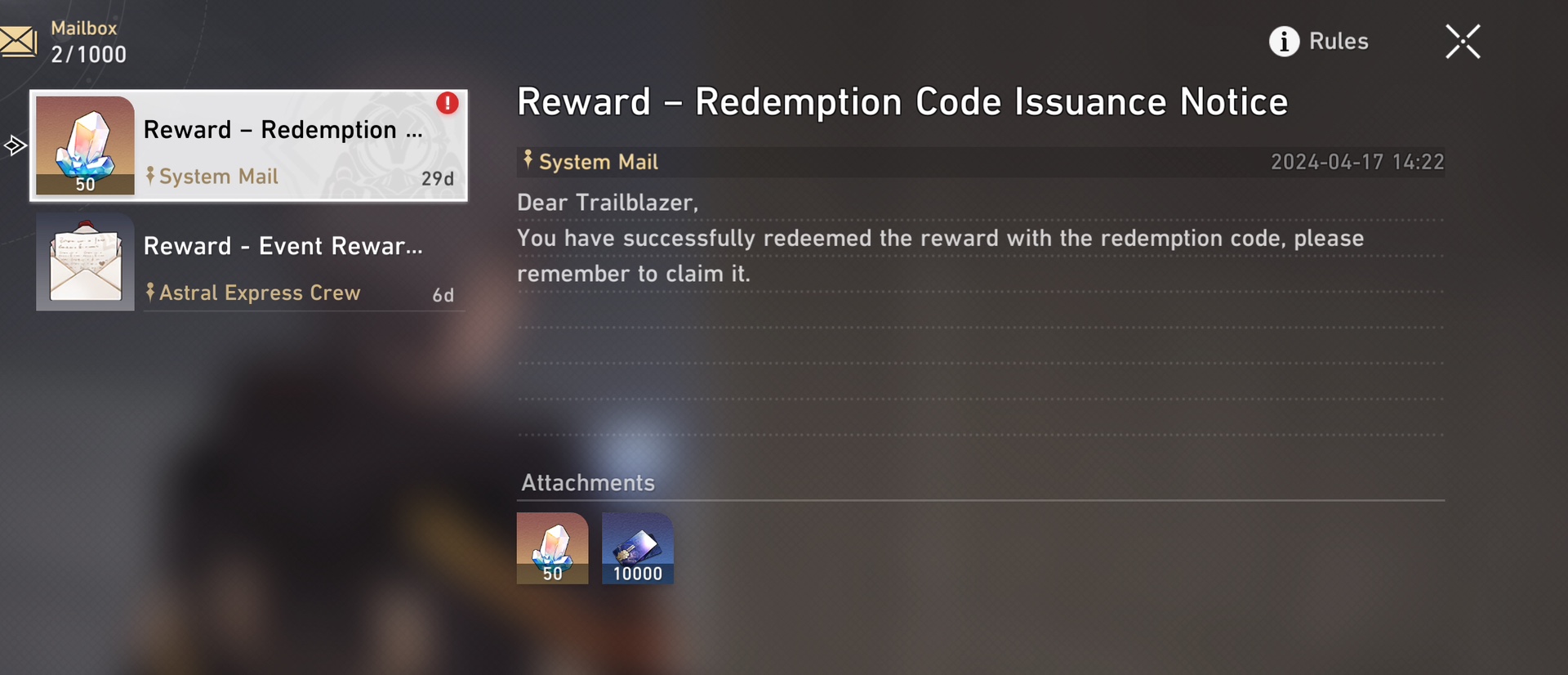 New Stellar Jade Code (expired) Honkai: Star Rail | HoYoLAB
