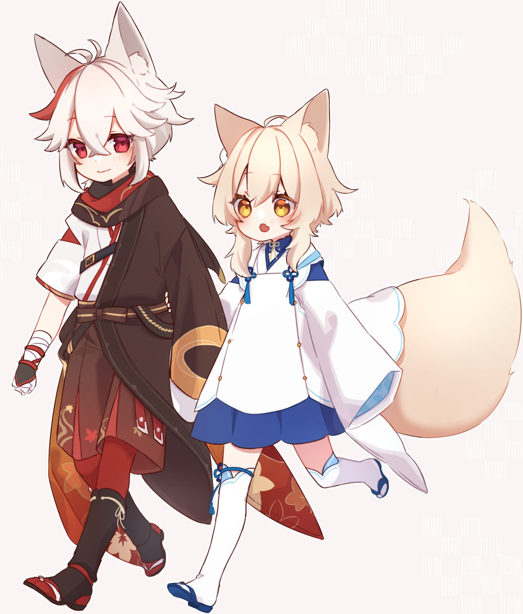 Kazuha and Lumine being cute cats SOOOOOO CUTEEEEEE Genshin Impact ...