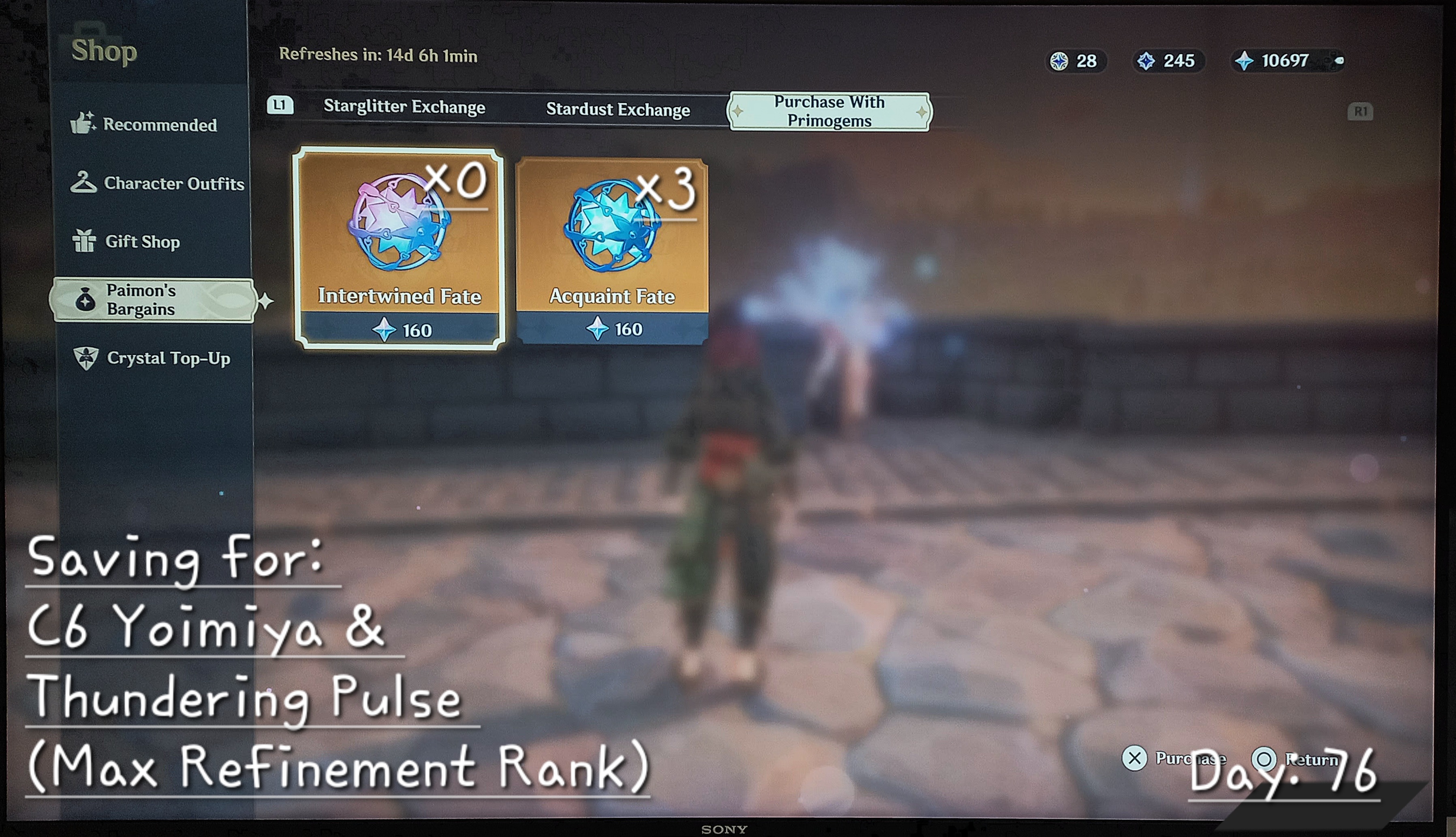 Saving for C6 Yoimiya & Thundering Pulse (Max Refinement Rank) Day: 76 ...