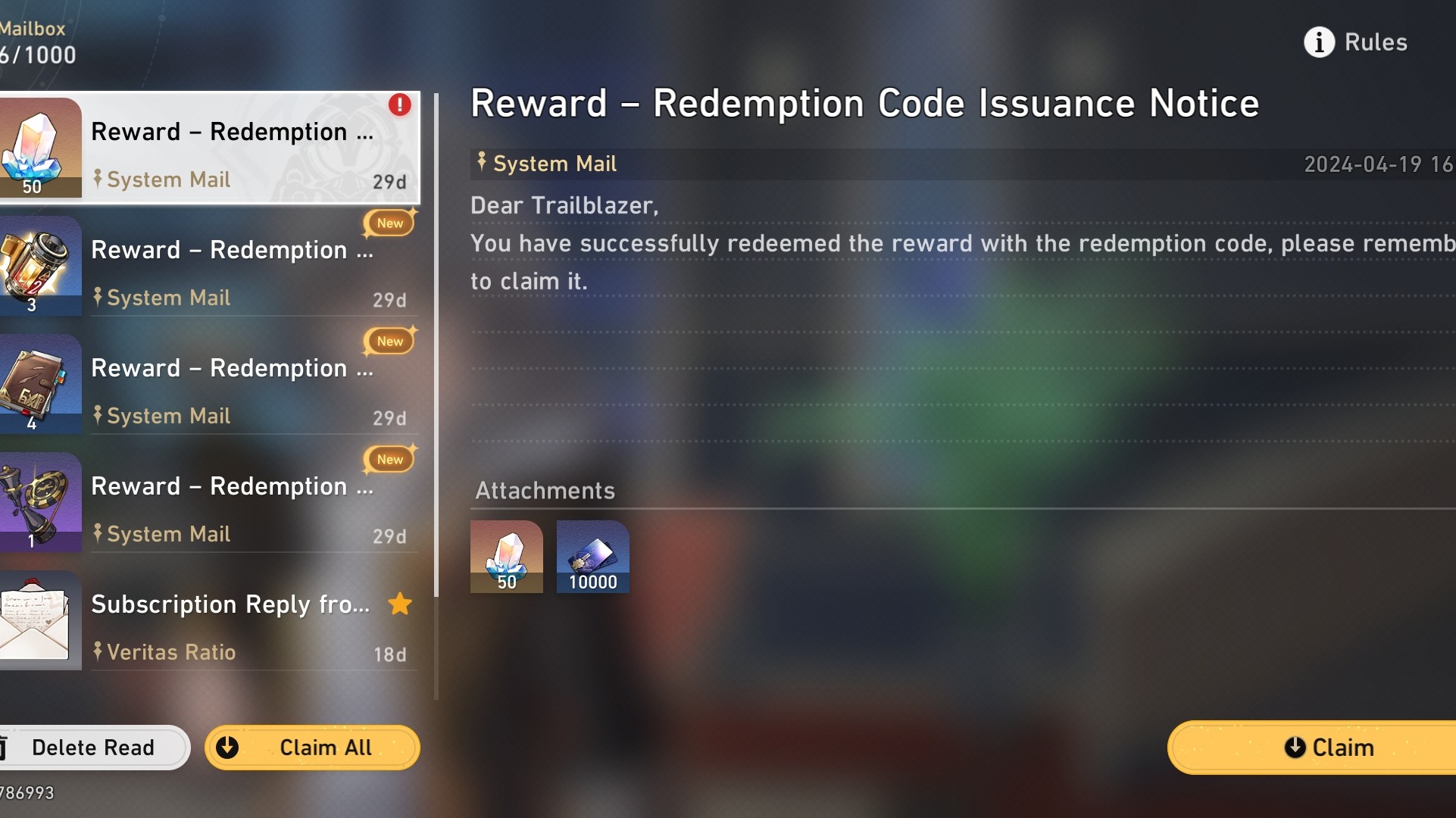 NEW REDEEM CODE HSR Honkai: Star Rail | HoYoLAB