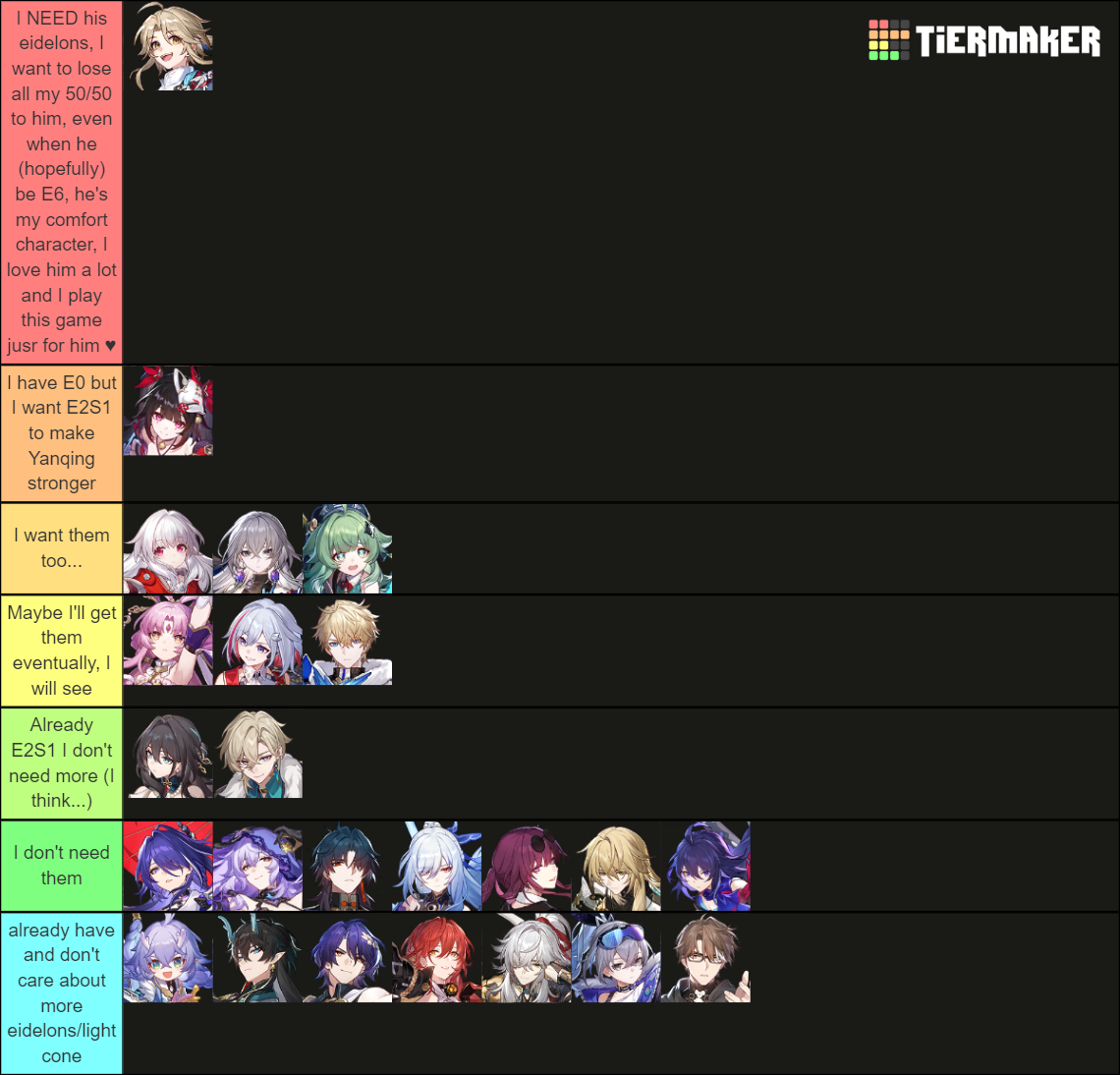 My pull priority as a Yanqing lover who plays just for him :D Honkai: Star Rail | HoYoLAB