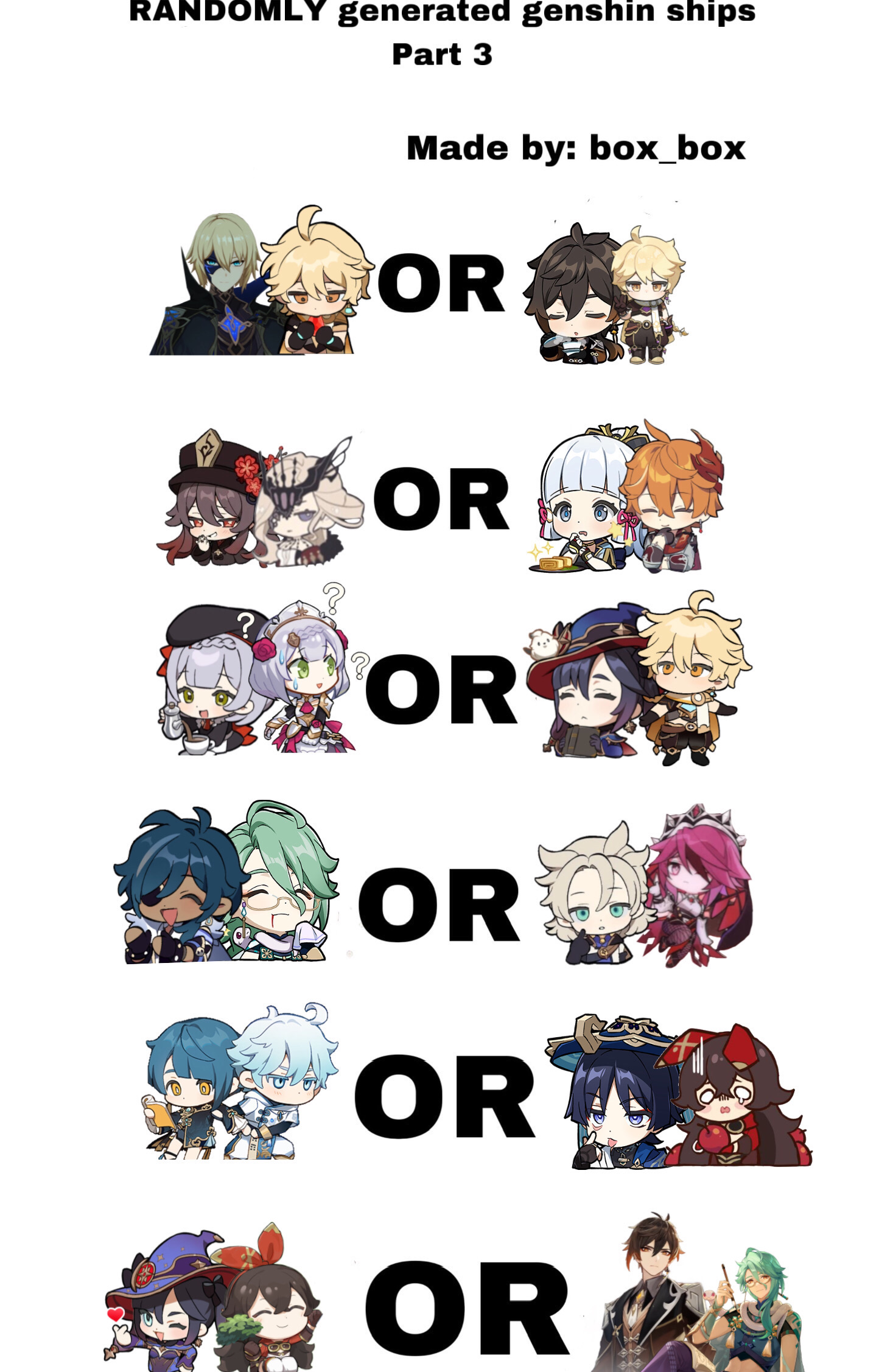 Randomly generated genshin ships, part 3♥️ Genshin Impact | HoYoLAB