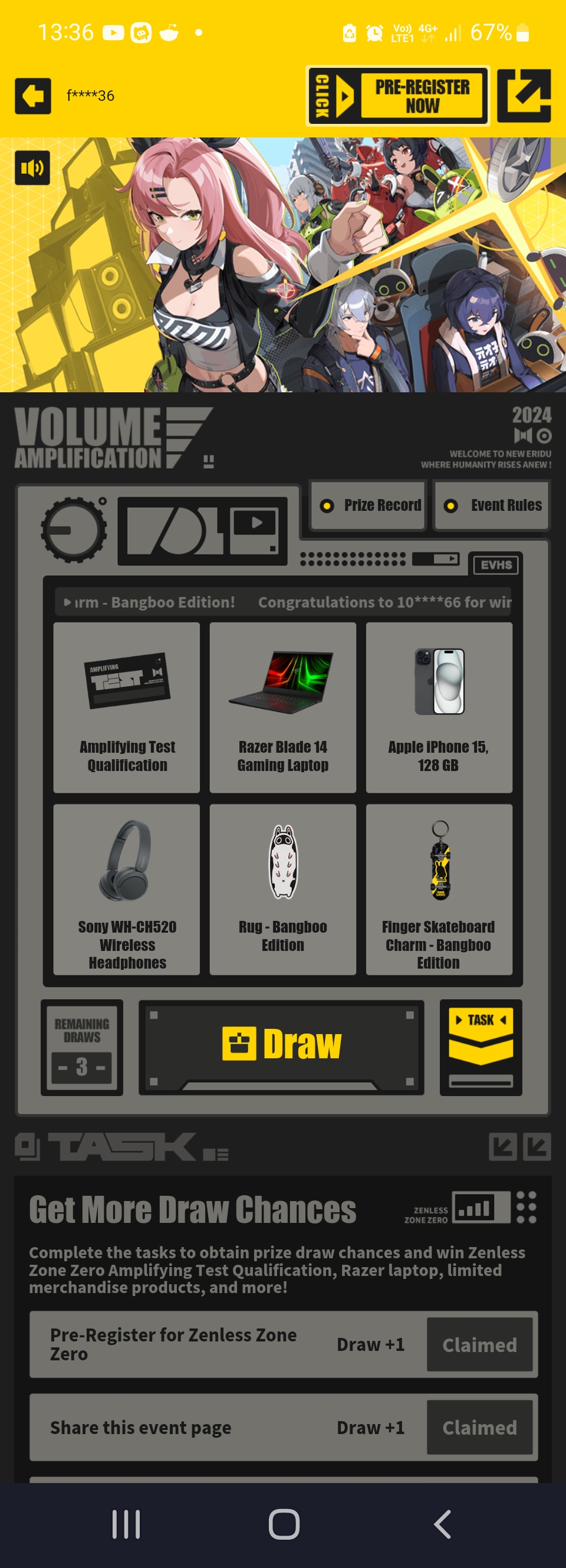 notice how all draw winners are bots... Zenless Zone Zero | HoYoLAB