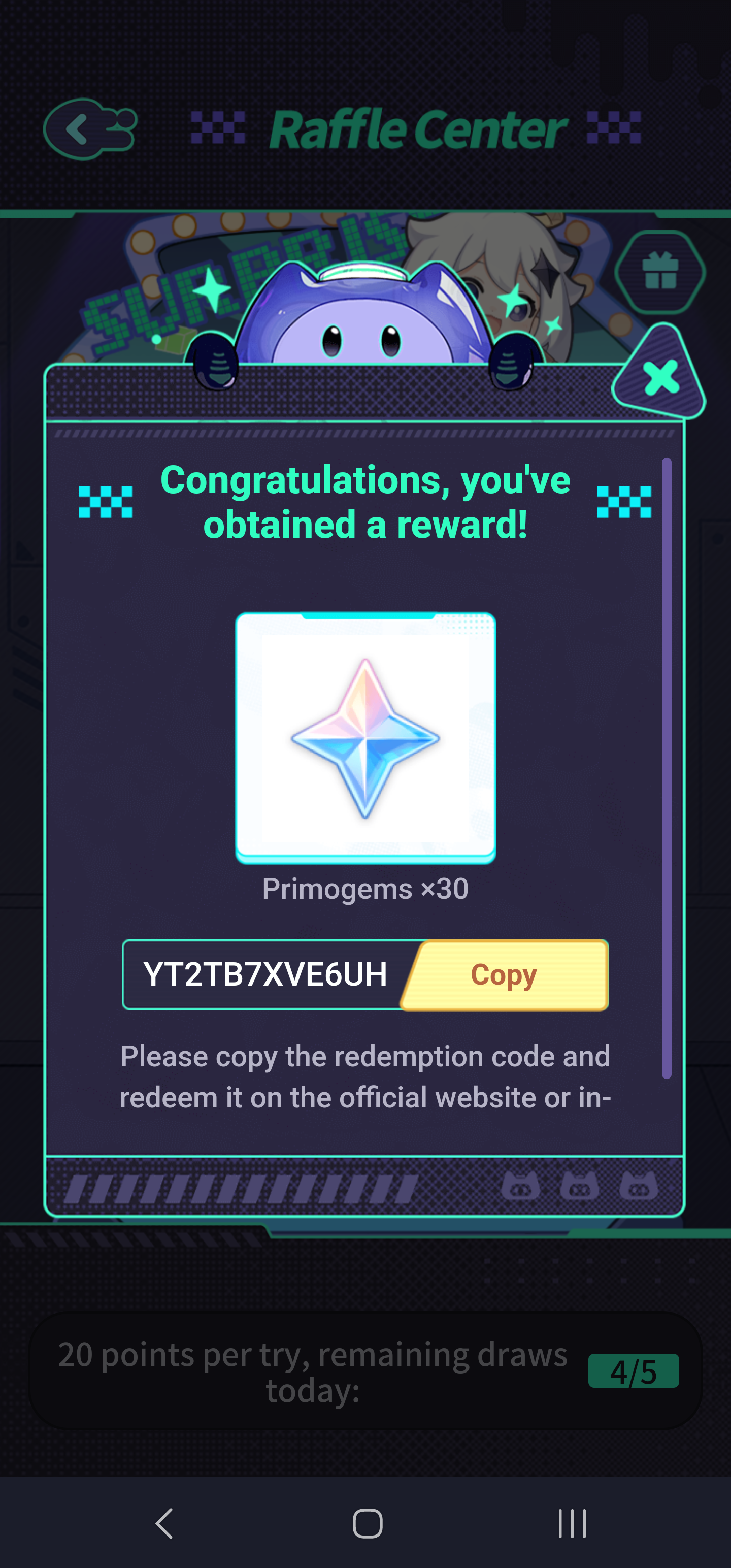 Travelling Mimo primogems one time use code Genshin Impact | HoYoLAB