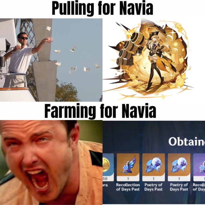 while pulling and Farming for navia......... Genshin Impact | HoYoLAB