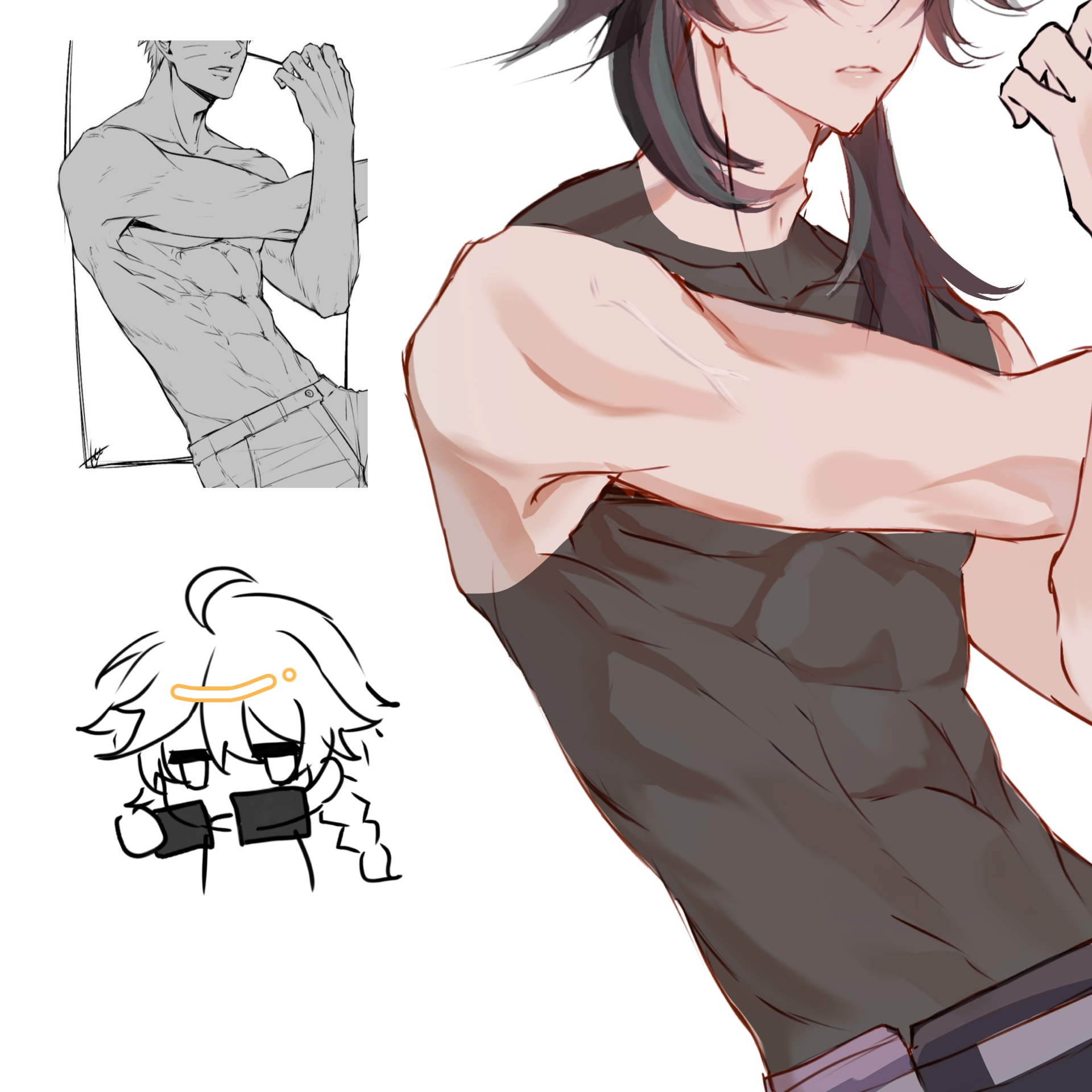 Shading test (traced the body, i wanted to render abs as fast as ...