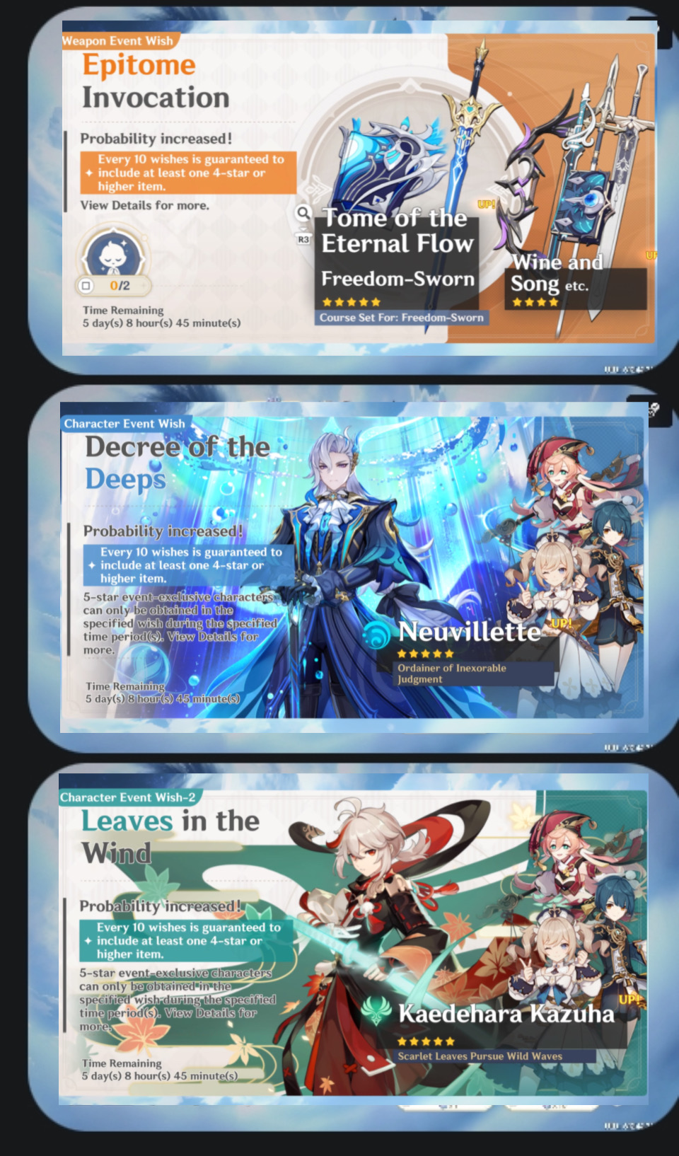 4.5 phase 2 (ignore this post) I post all previous banners) Genshin ...