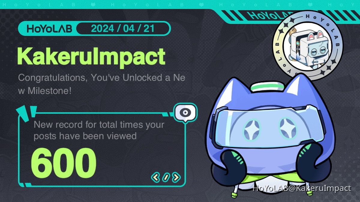 First Milestone Post | HoYoLAB