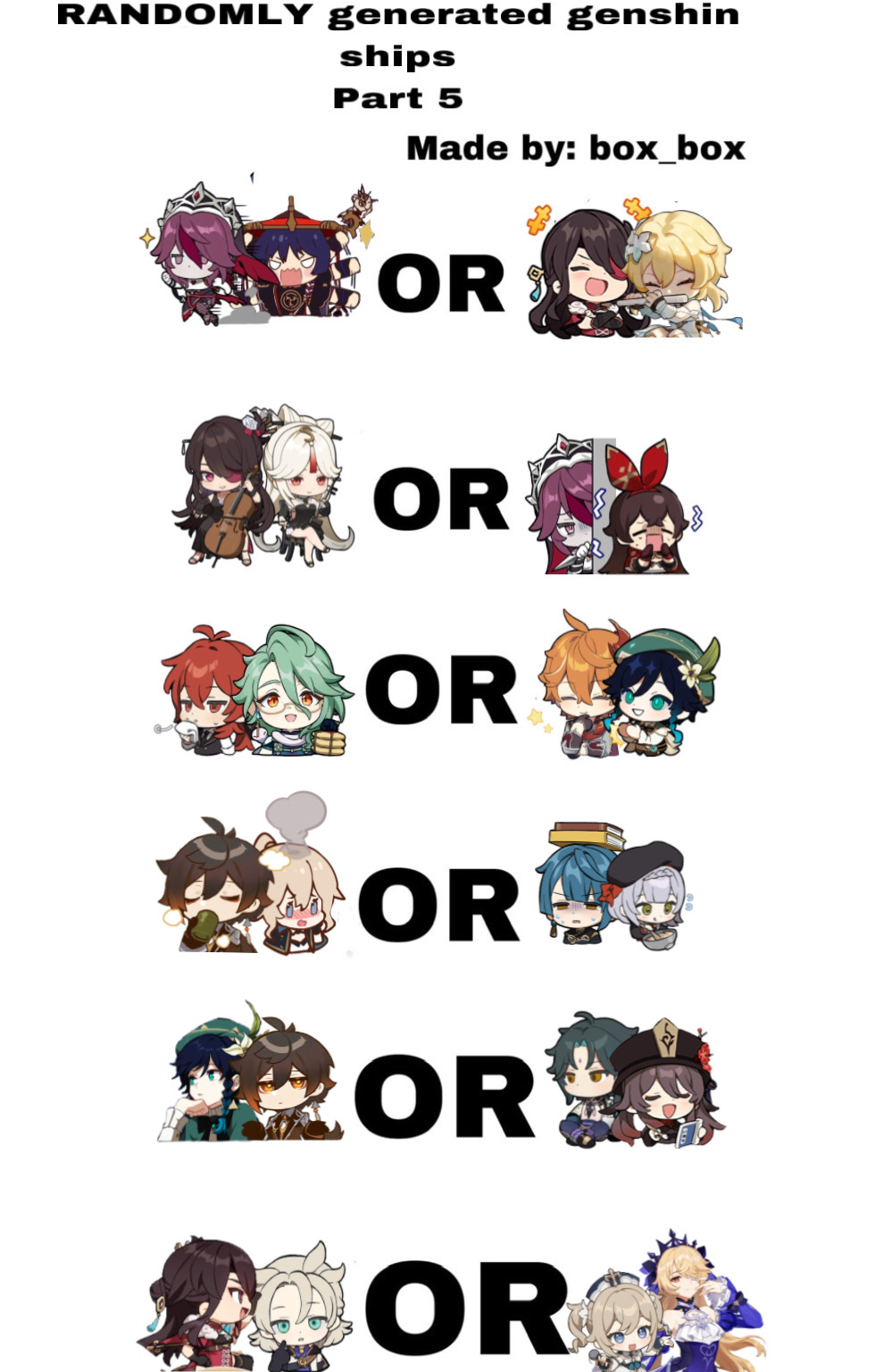 Randomly generated genshin ships part 5🪻 Genshin Impact | HoYoLAB