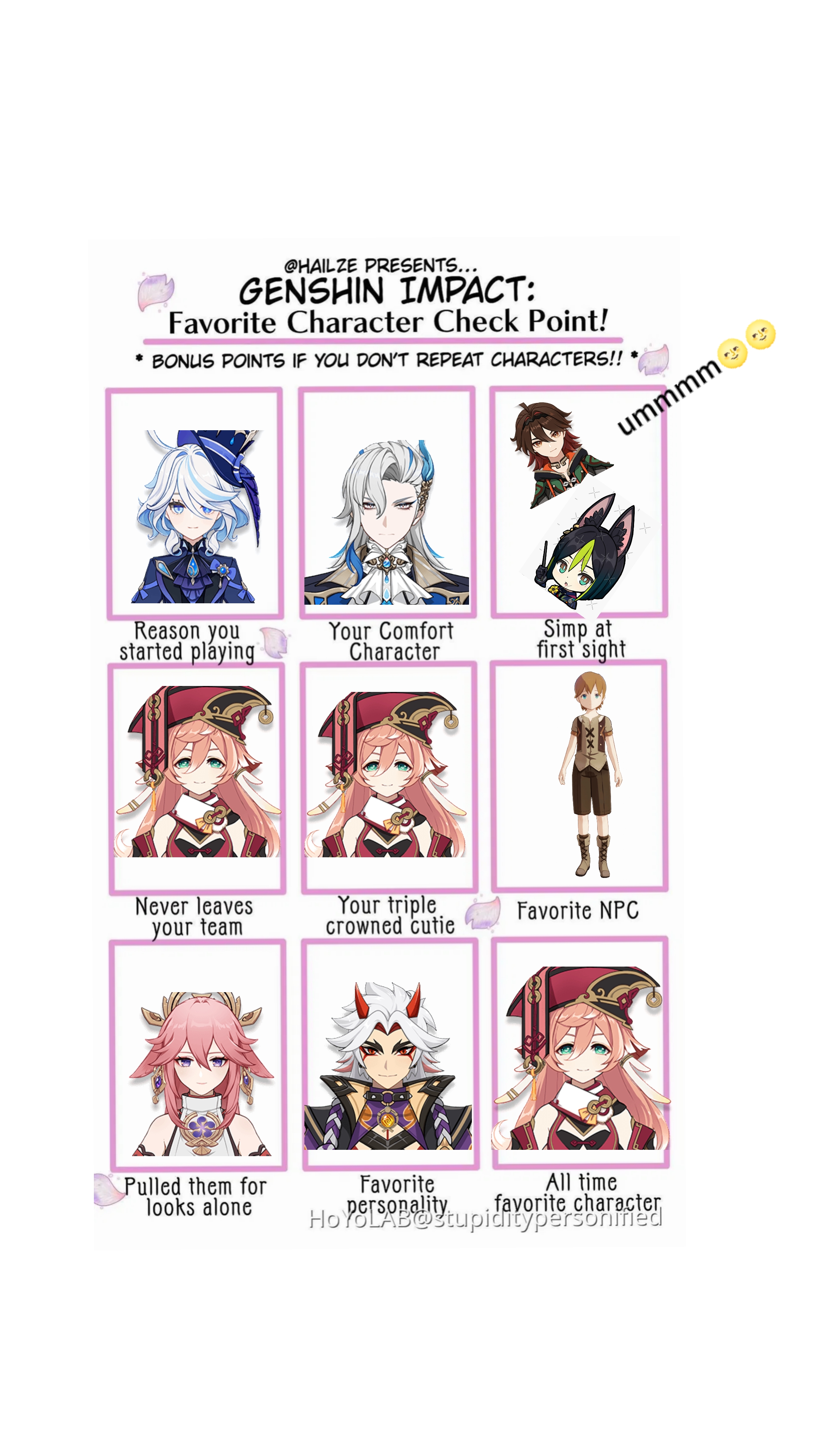 Favorite Character Checkpoint🤣 Genshin Impact | HoYoLAB