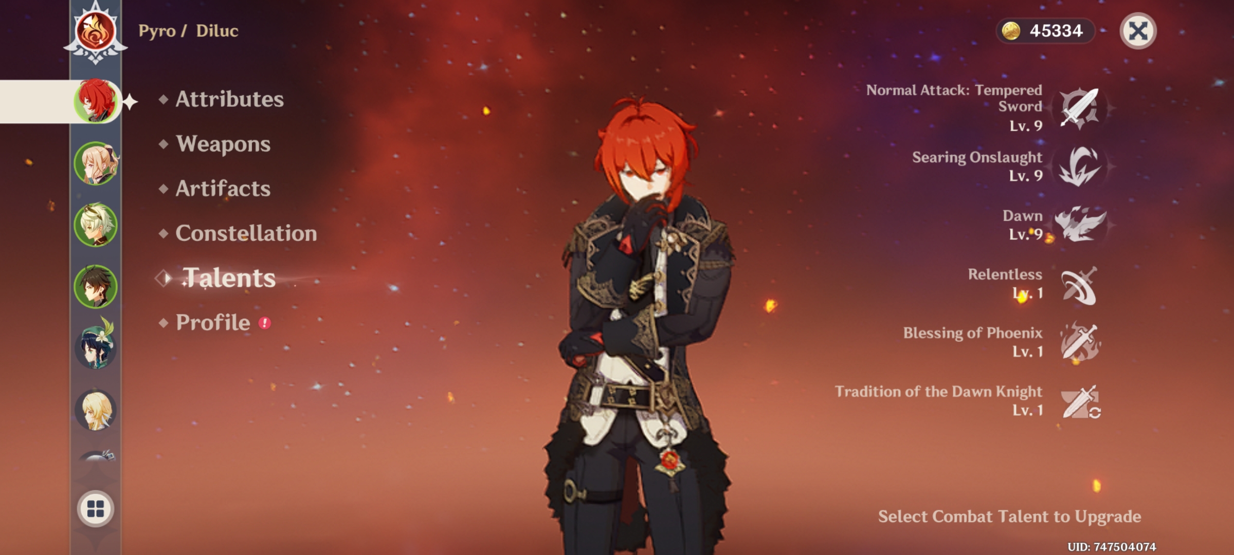 my talent's on Diluc are finally lvl 9-9-9 Genshin Impact | HoYoLAB