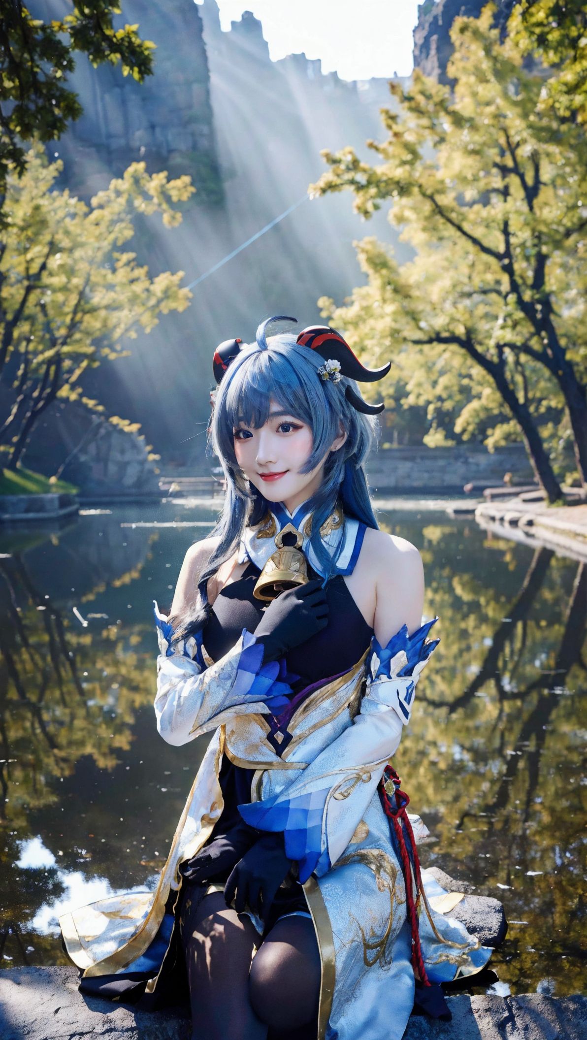 Ganyu is the goat 😝Trying out a new model, and I think her smile came ...