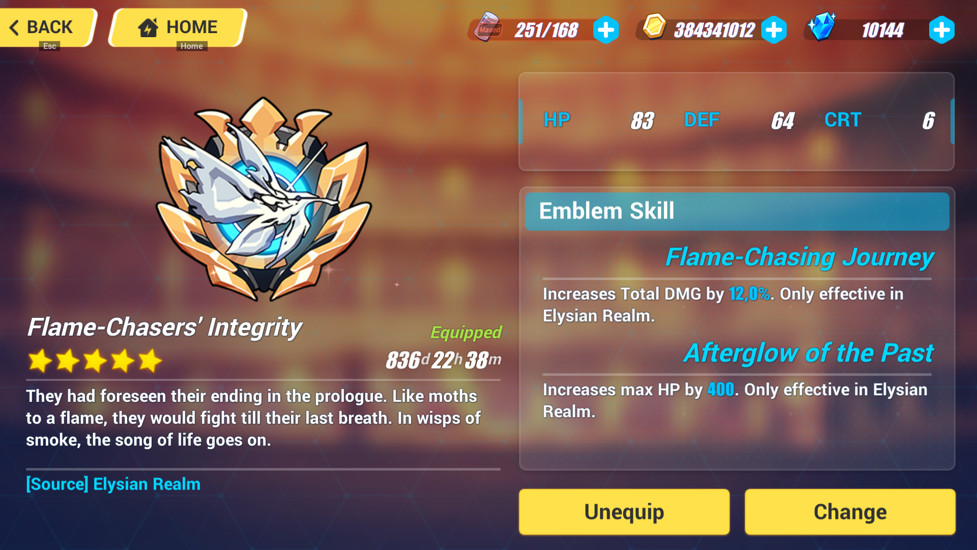 My "Flame Chasers' Integrity" emblem Honkai Impact 3rd | HoYoLAB