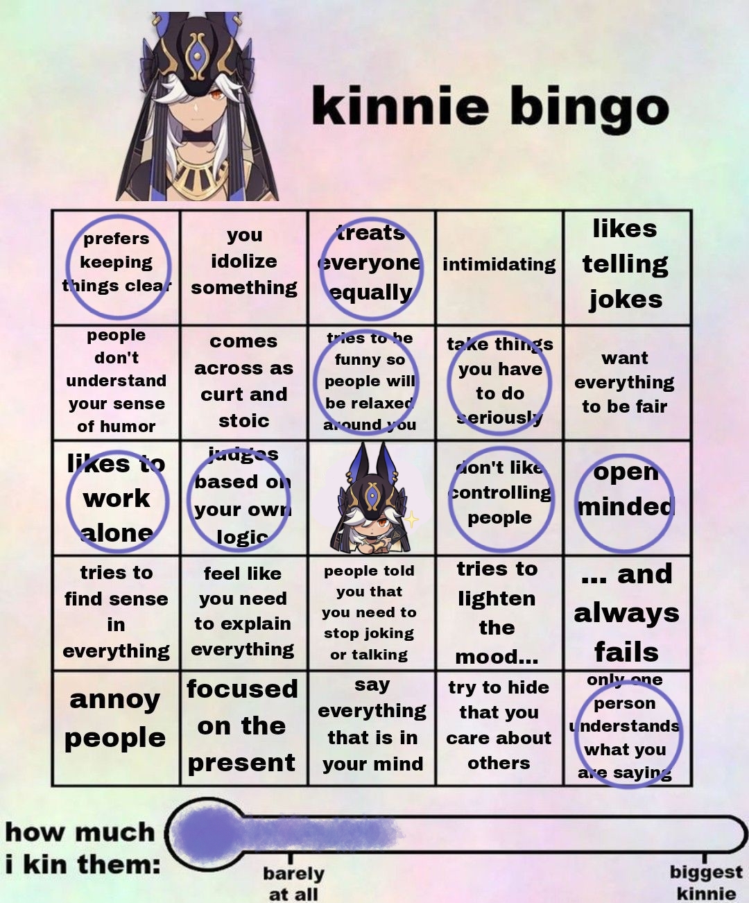 Kinnie Bingo: Cyno Genshin Impact | HoYoLAB